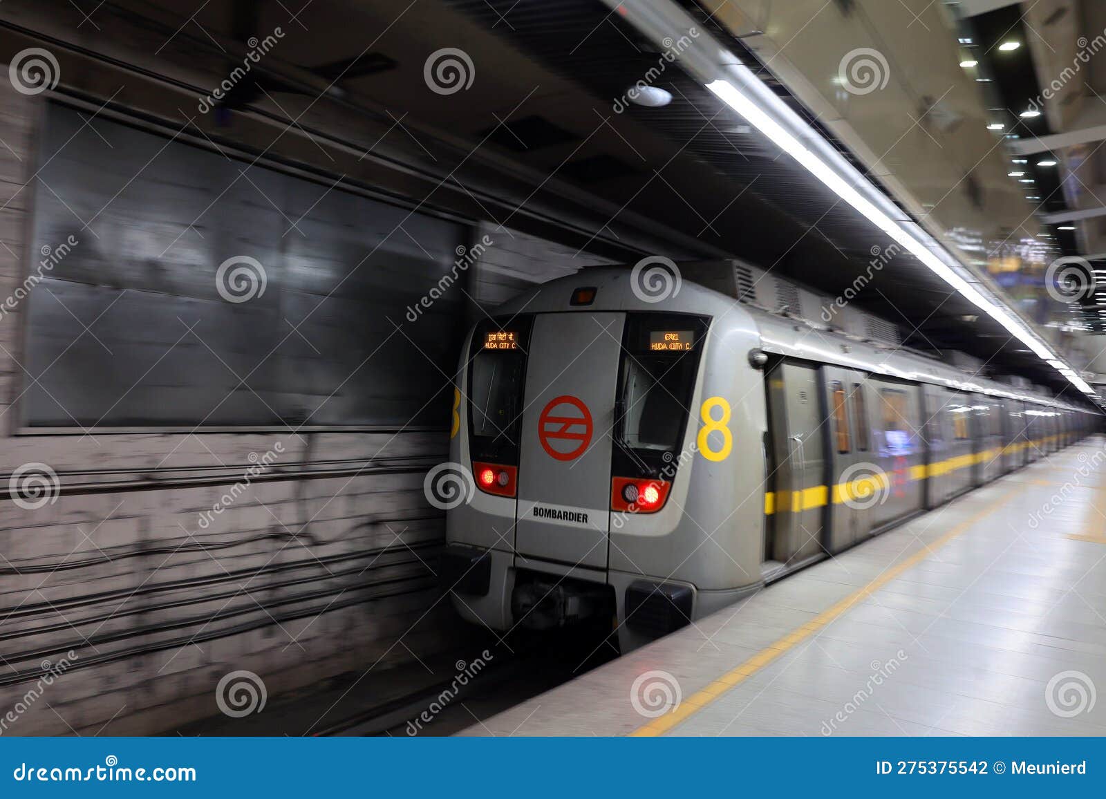 Metro Subway Underground Metro Train in New Delhi. Editorial ...