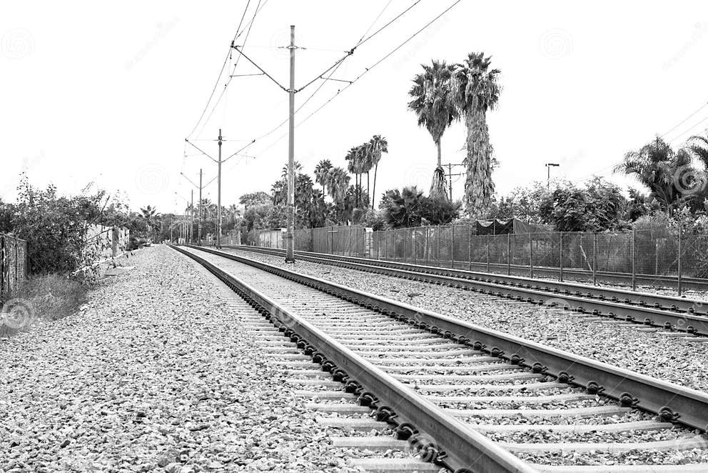 Metro Tracks Compton stock photo. Image of trees, california - 80706848