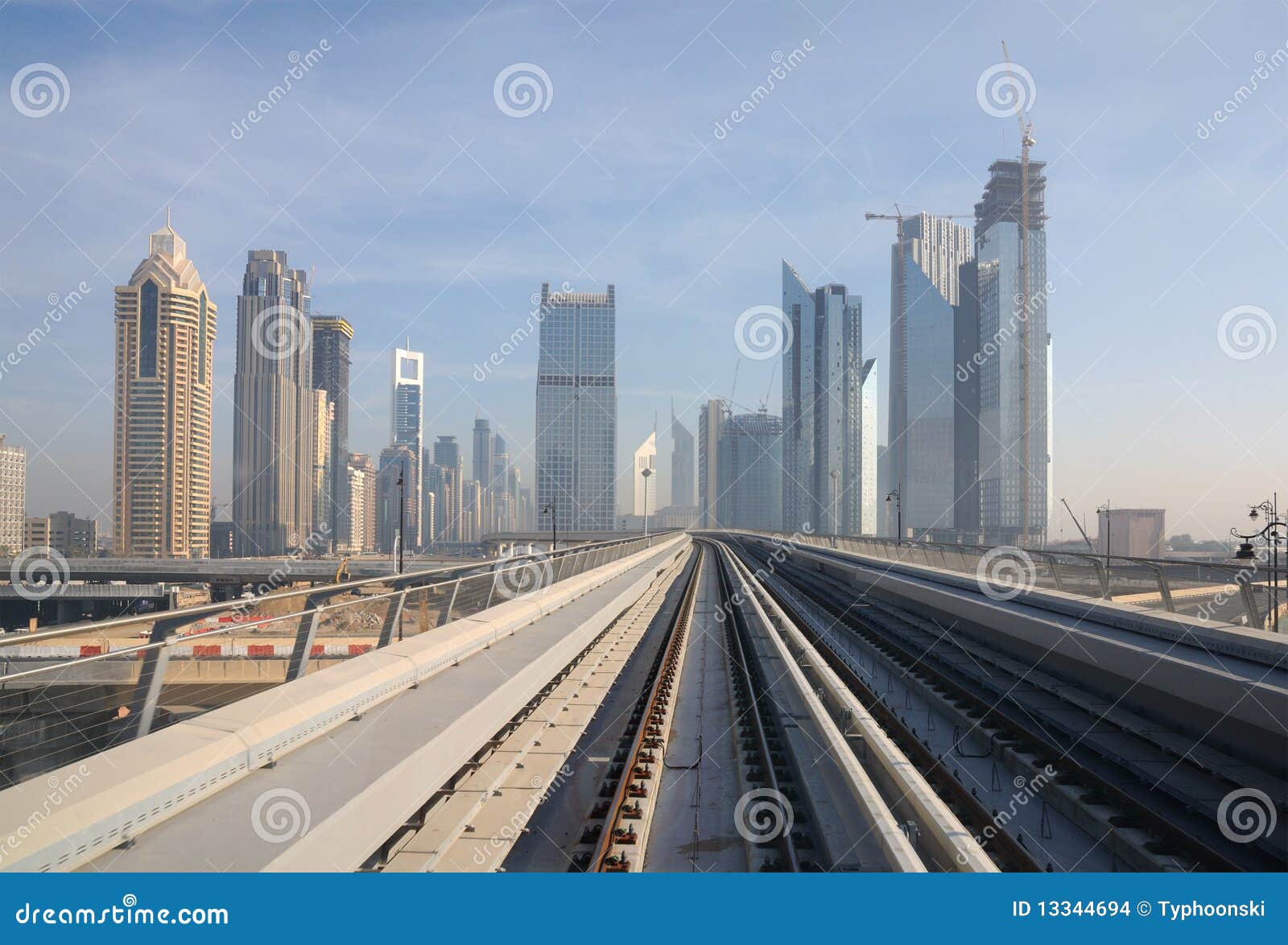Metro tracks in Dubai stock photo. Image of futuristic - 13344694