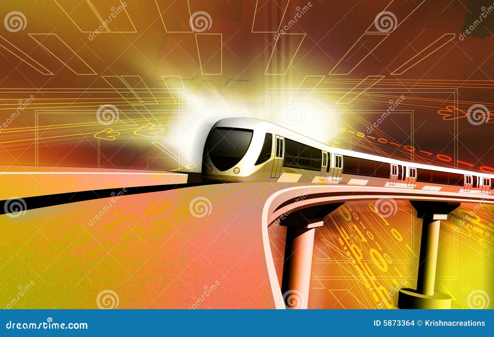 Metro Train Coloring Page. Subway Metro Side View Vector Illustration ...