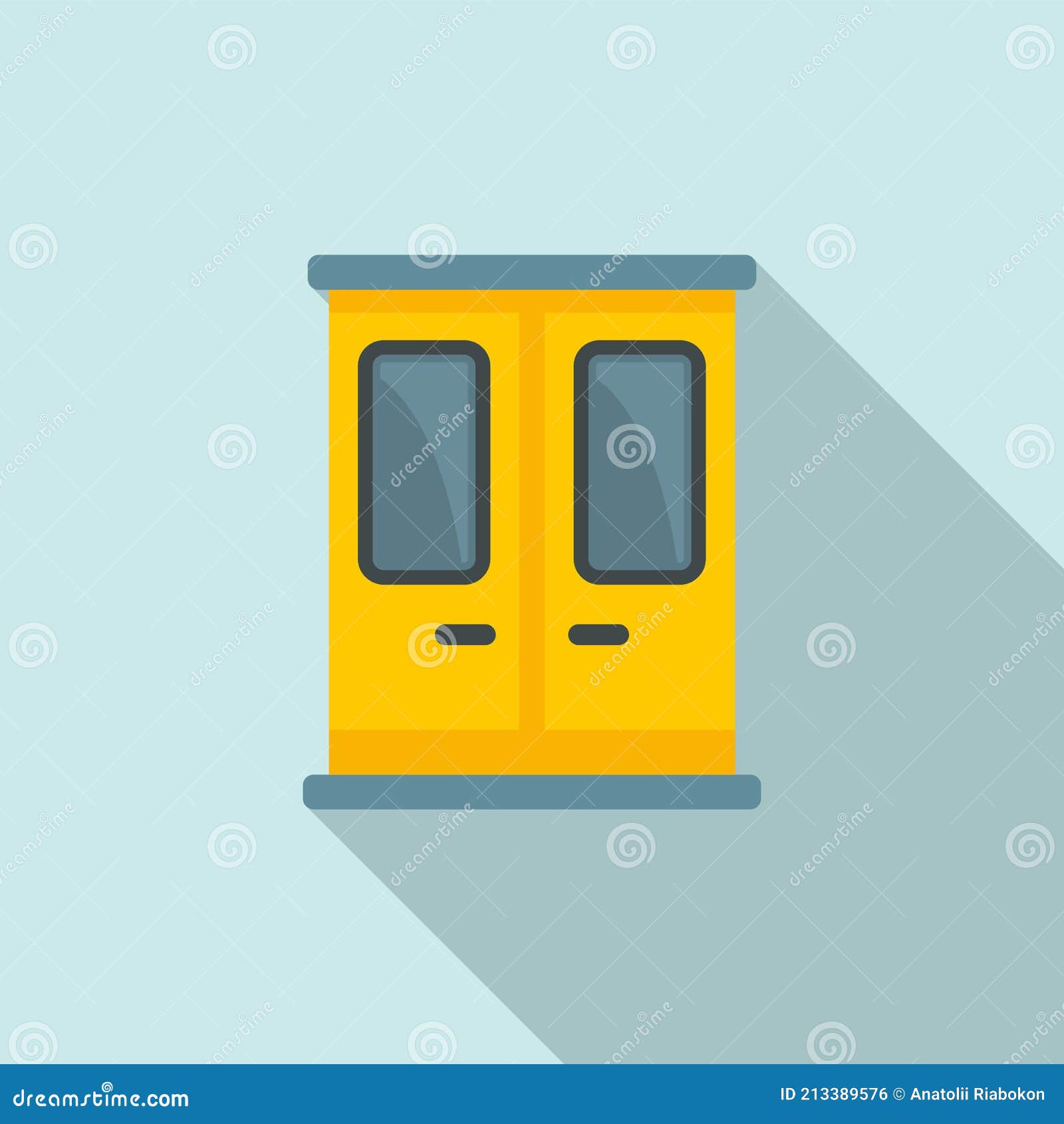 Metro Train Door Icon, Flat Style Stock Vector - Illustration of ...