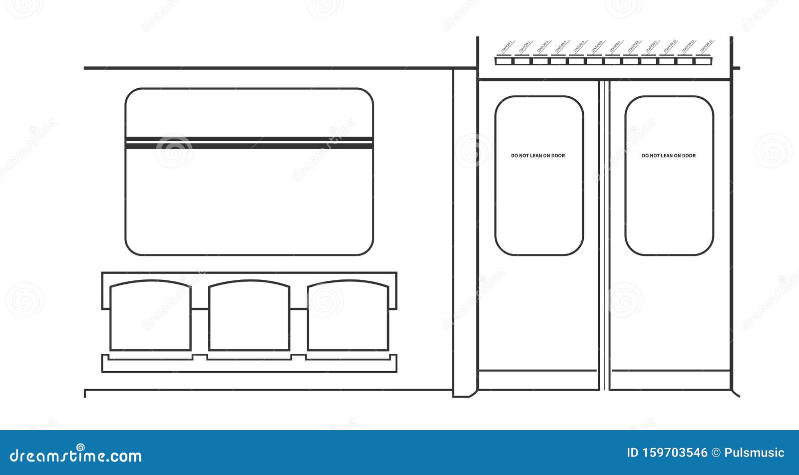 Metro train interior stock vector. Illustration of comfortable - 159703546