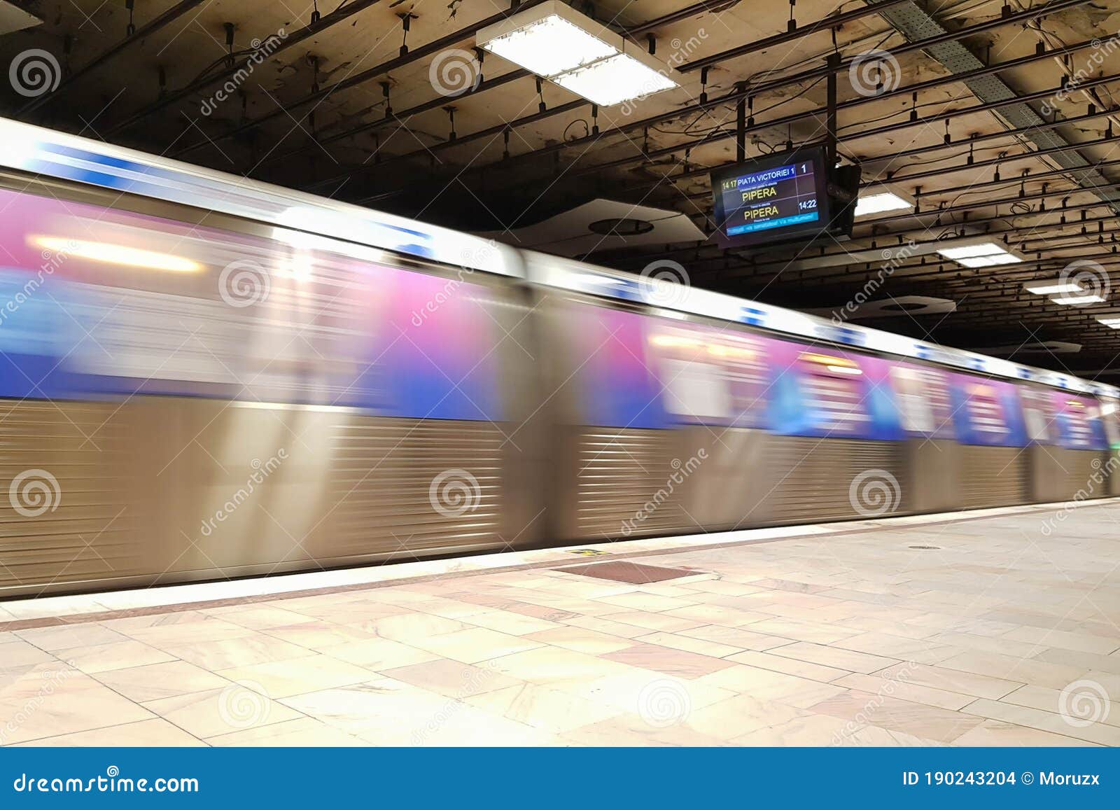 Metro Train Passing through Station. Editorial Stock Image - Image of ...