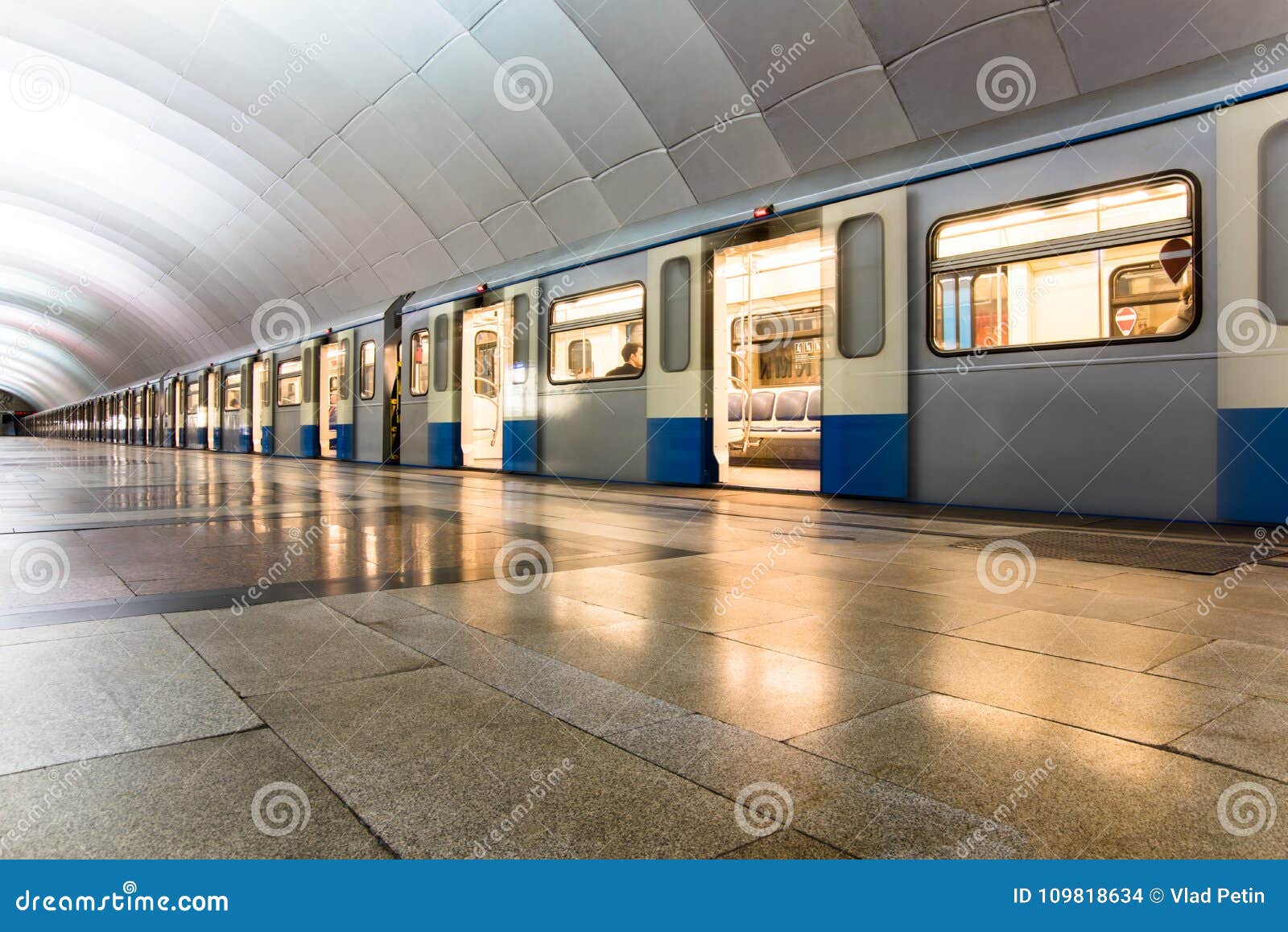Metro train on platform stock photo. Image of journey - 109818634