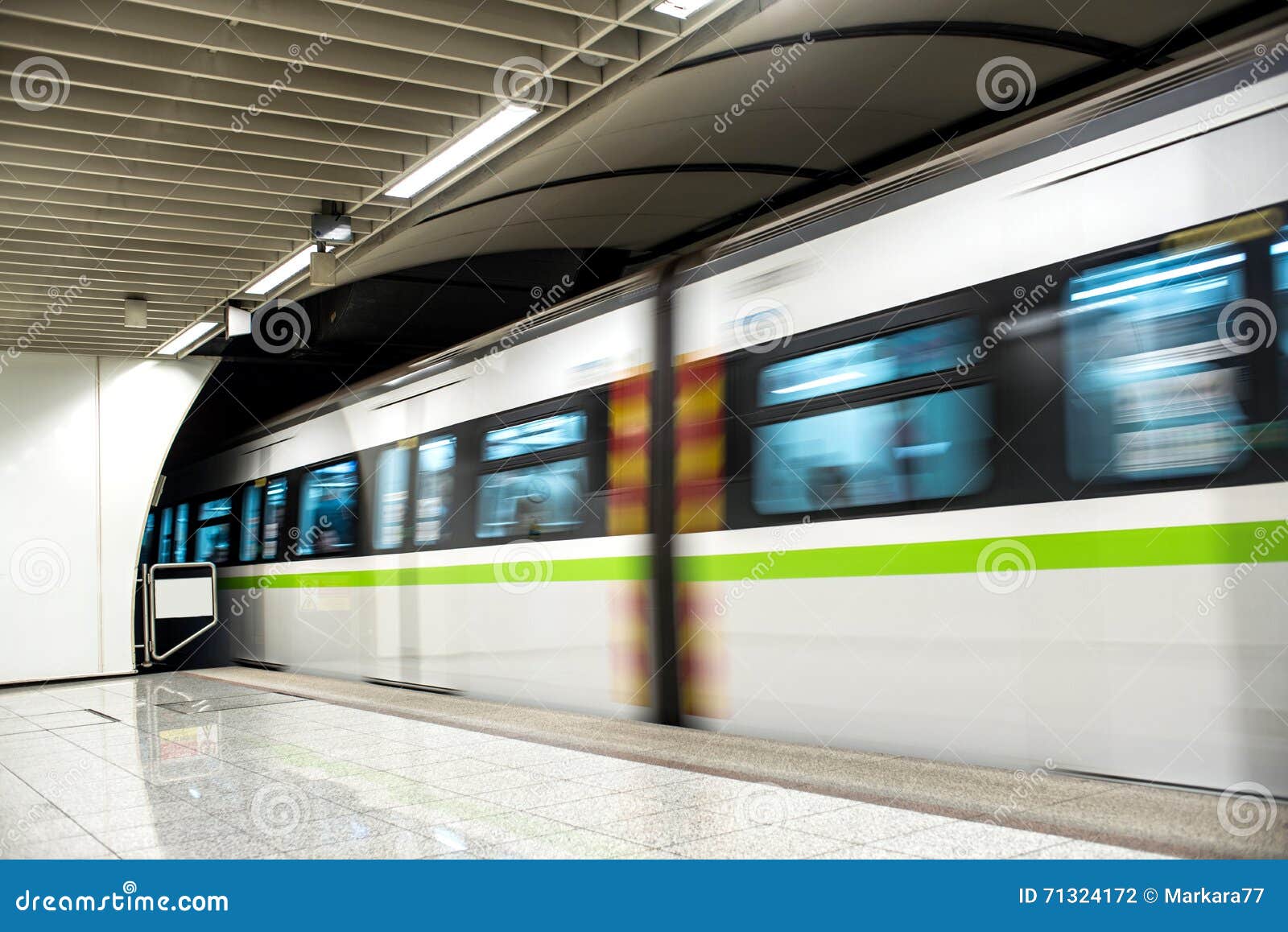 Metro train stock photo. Image of subway, metro, tunnel - 71324172