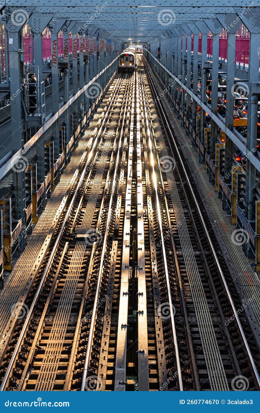 Metro Train Tracks on a Bridge in New York City Stock Photo - Image of ...
