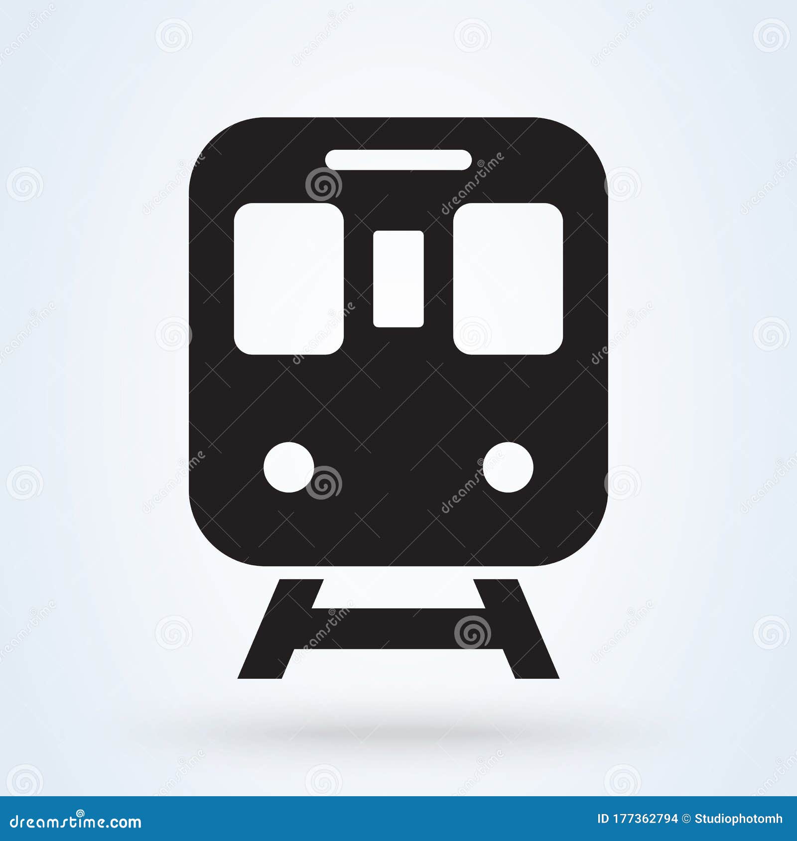 Metro Train Transportation Icon, Front View. Subway Transport Symbol ...