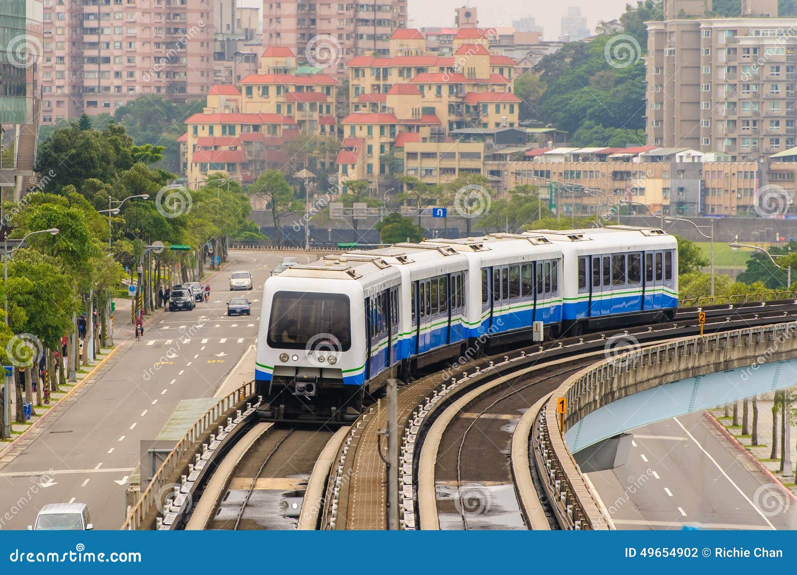 Metro Train on the Way in Taipei Stock Photo - Image of asia, cityscape ...