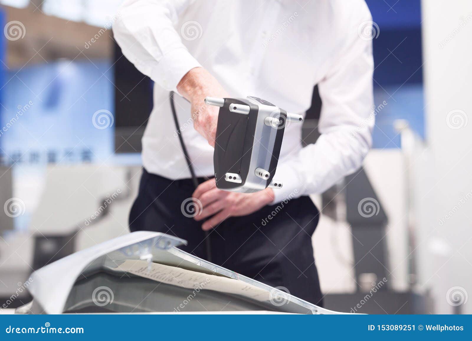 Metrology Engineer Performing Quality Control or Inspection with ...