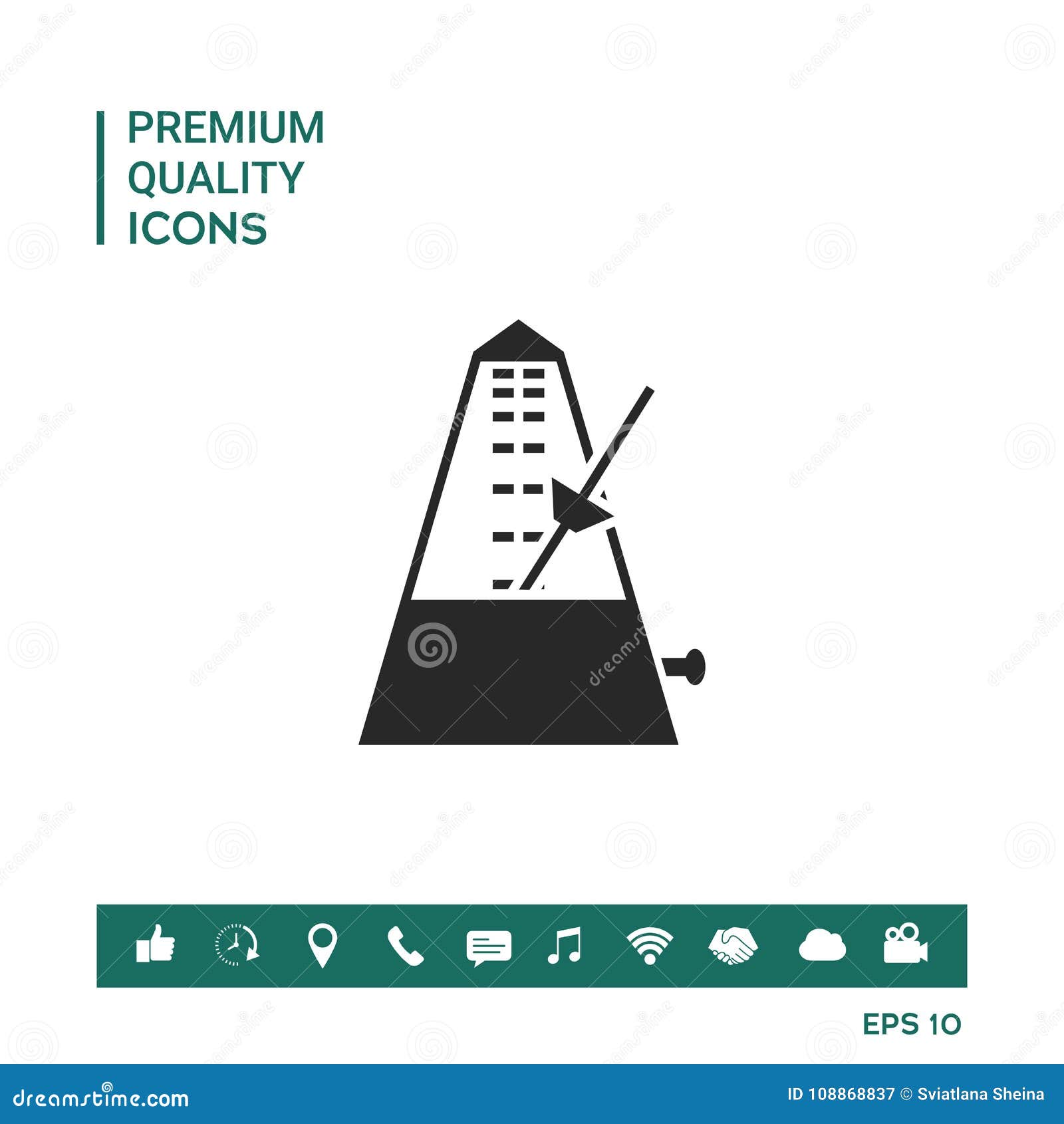 Metronome symbol icon stock vector. Illustration of icon - 108868837