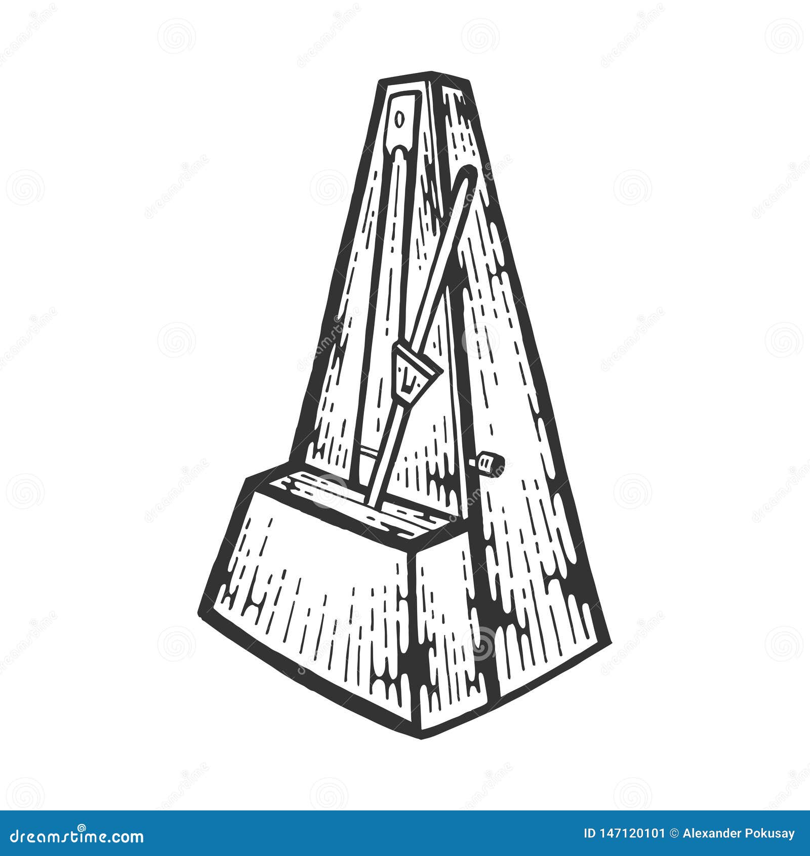 Metronome Illustration, Drawing, Engraving, Ink, Line Art, Vector ...