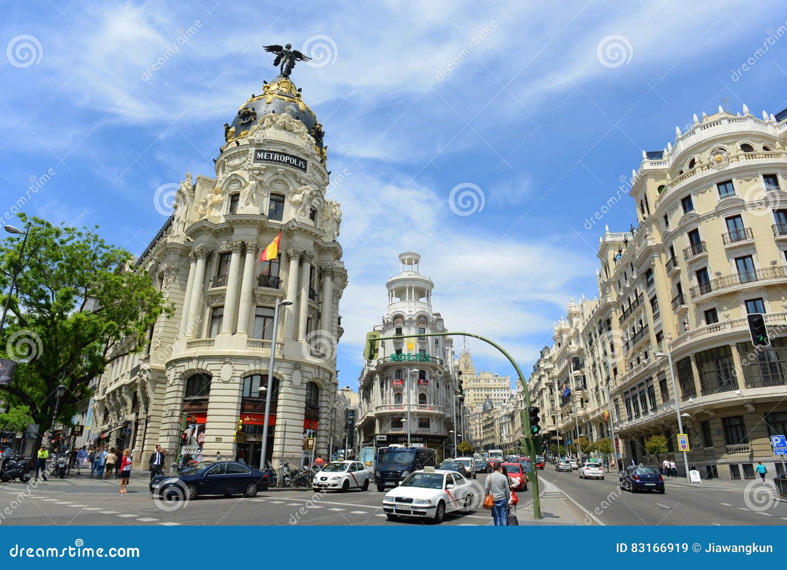 Metropolis and Grassy Building, Madrid, Spain Editorial Stock Image ...