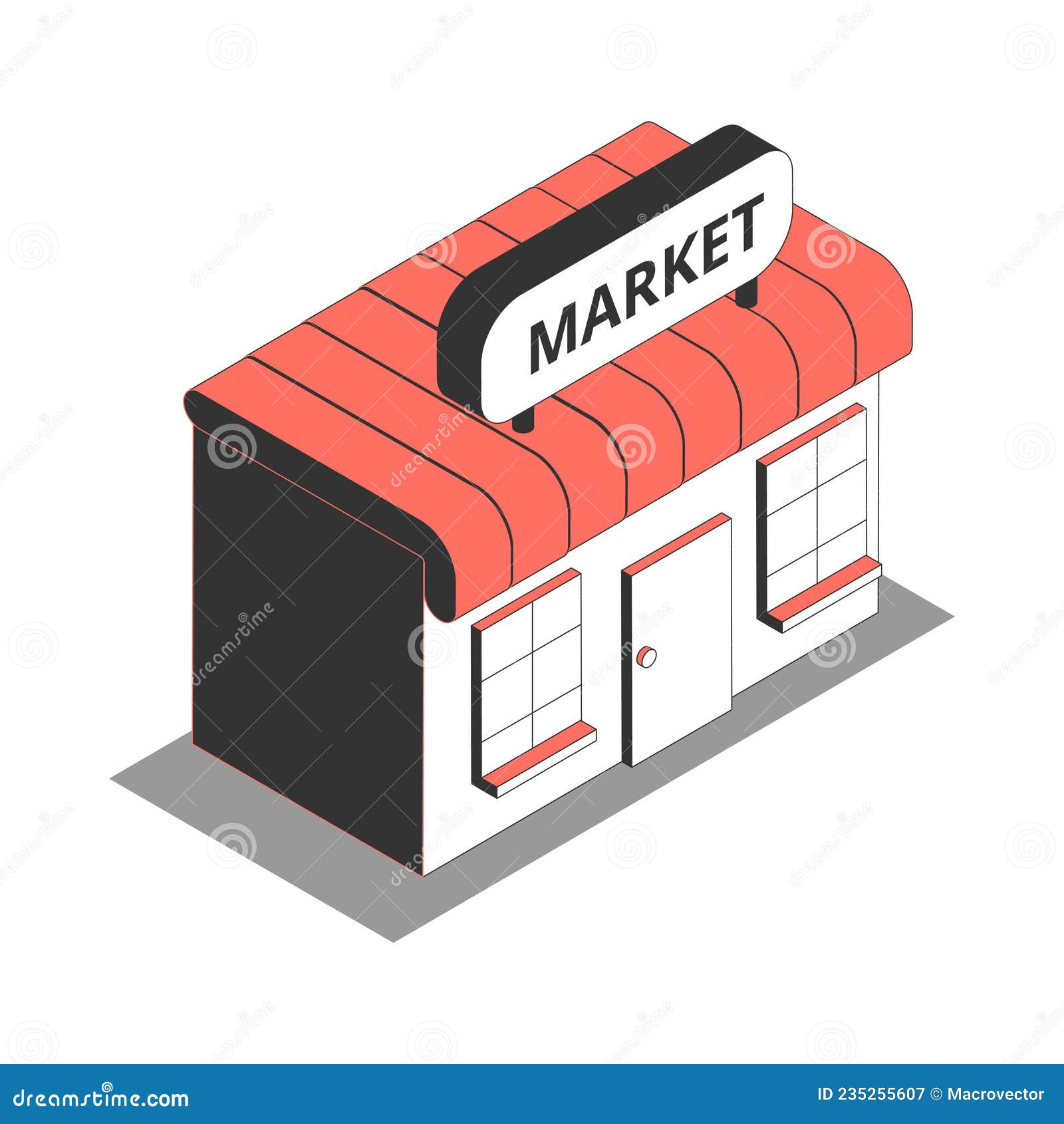 Metropolis Market Building Composition Stock Vector - Illustration of ...