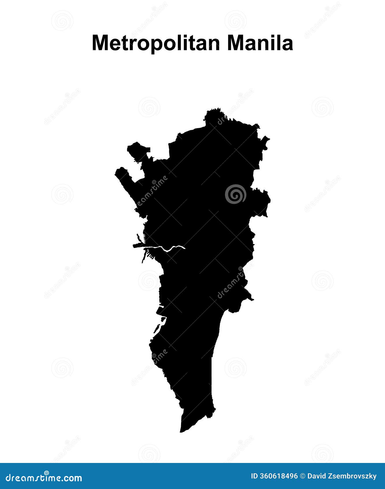 Metropolitan Manila Outline Map Stock Illustration - Illustration of ...