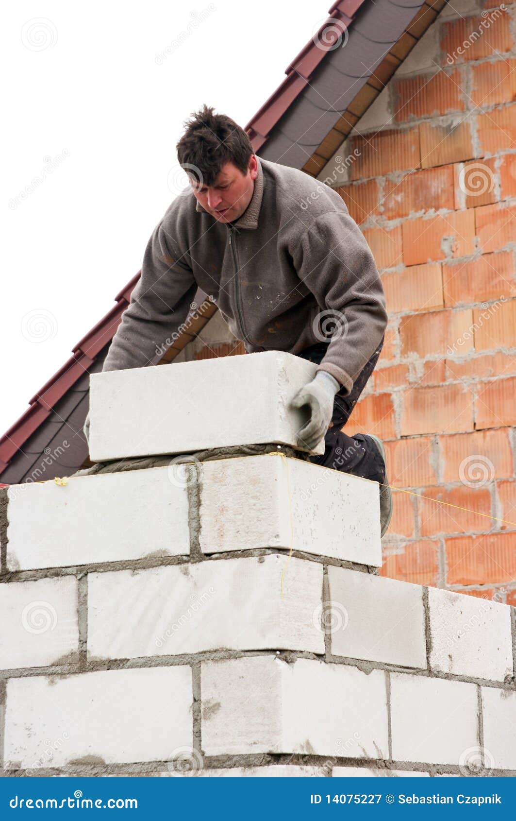 Metselaar stock afbeelding. Image of arbeid, gebouw, productie - 14075227