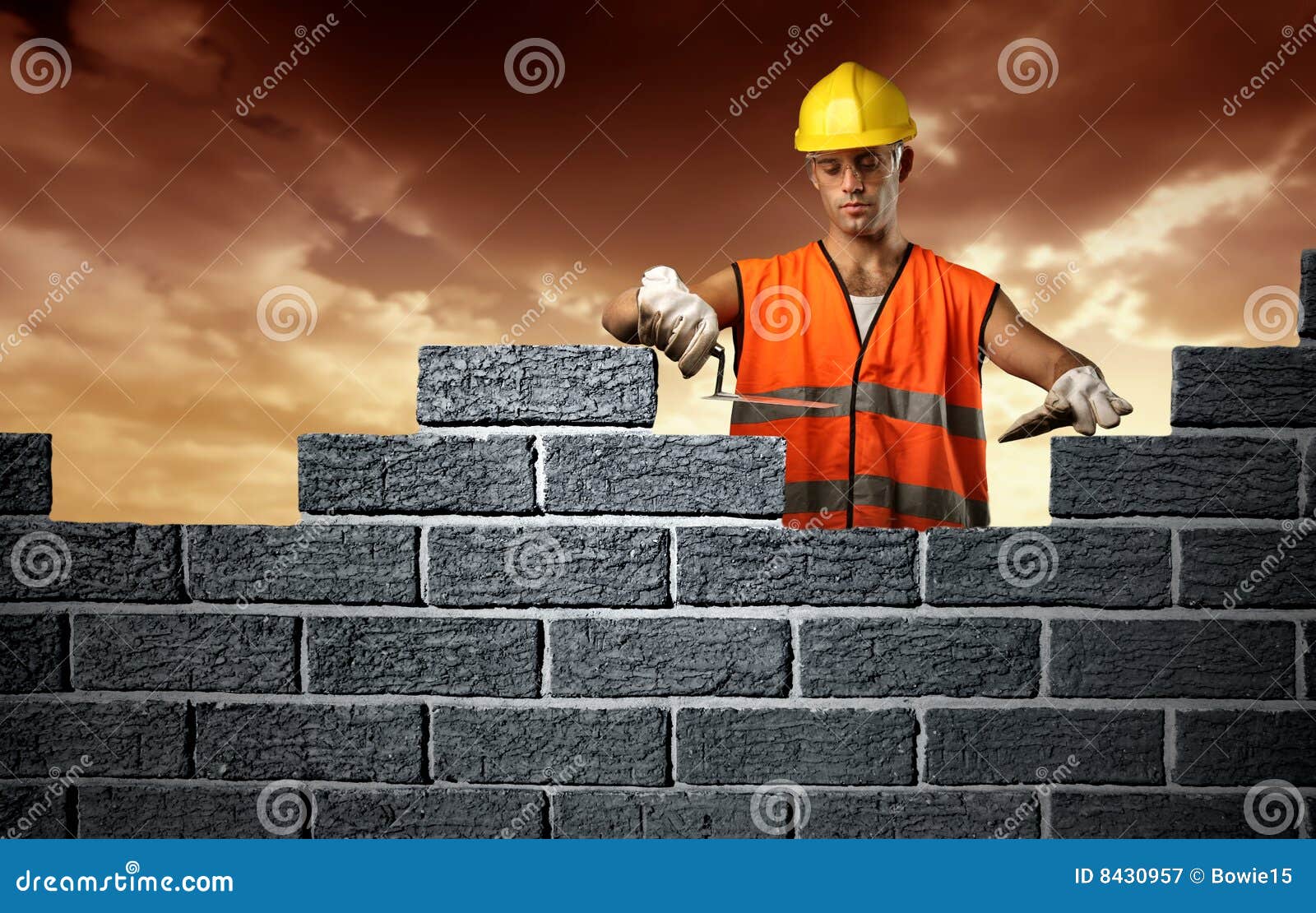 Metselaar stock afbeelding. Image of bouwer, mens, carrière - 8430957