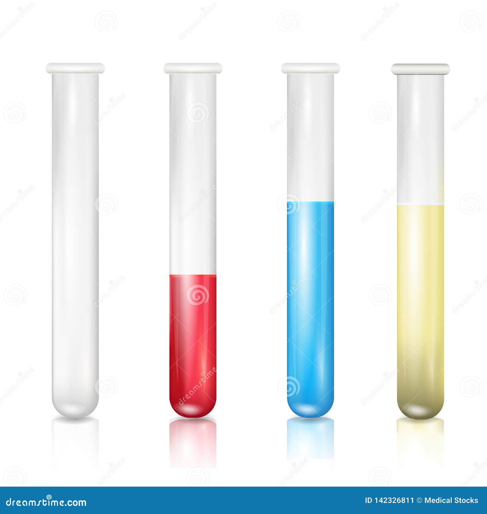 Metta Delle Provette Isolate Su Fondo Bianco Illustrazione di Stock ...