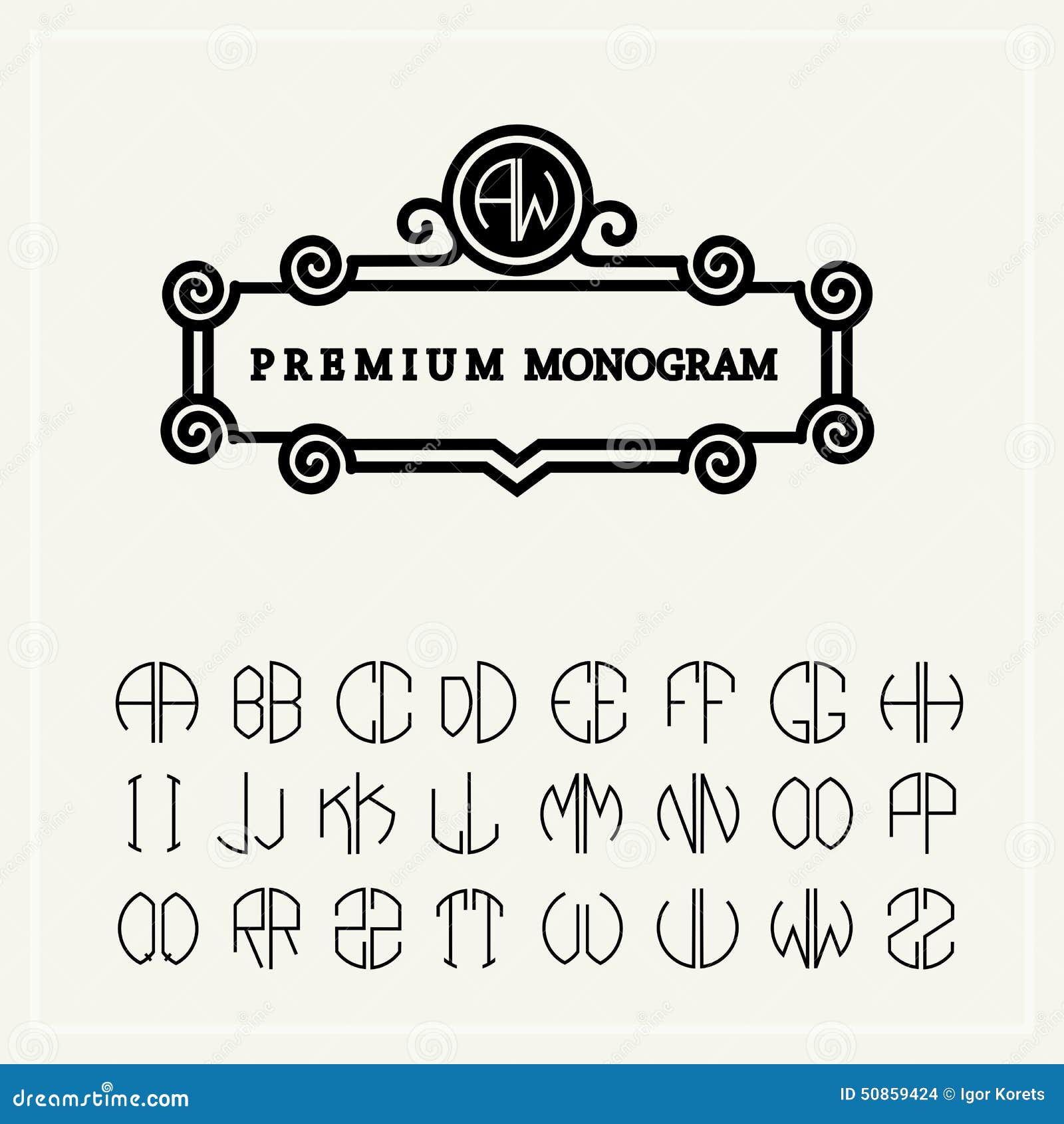 Metta Le Lettere Del Modello Per Creare I Monogrammi E Illustrazione ...