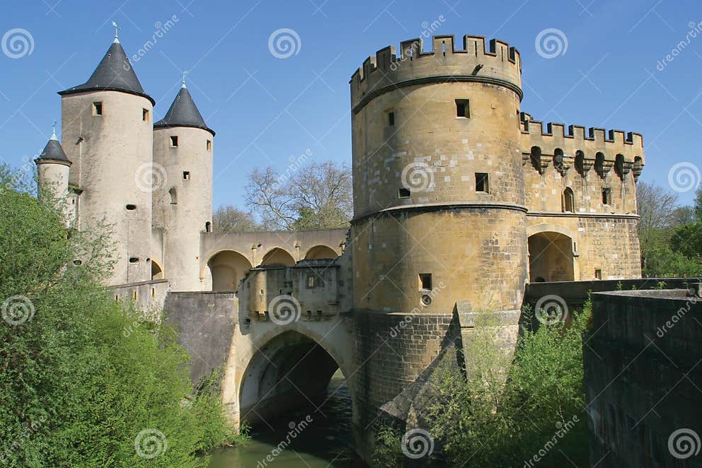 Metz Cityscape - German Gate Stock Image - Image of door, fortification ...