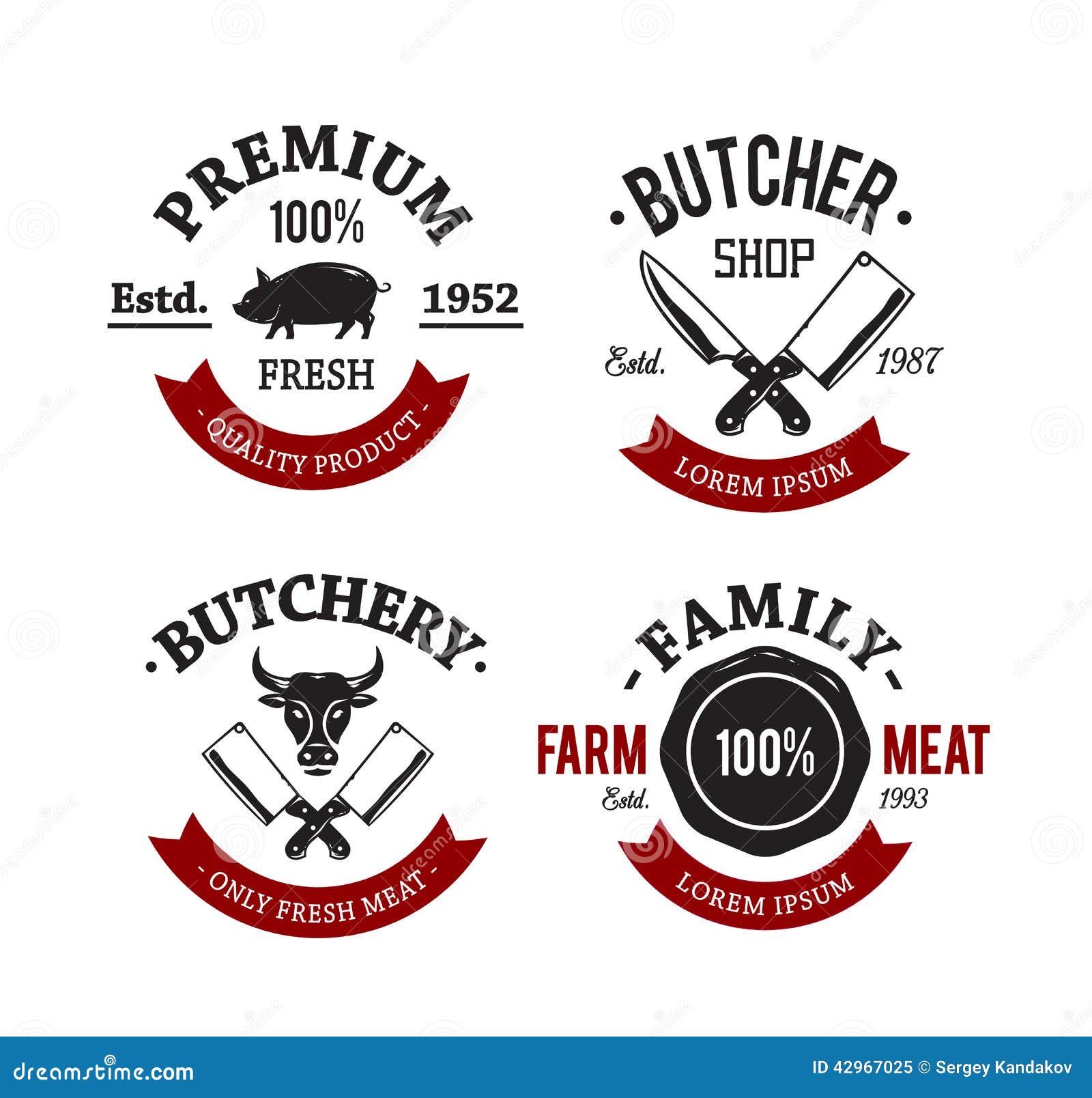 Metzger Shop Emblems vektor abbildung. Illustration von auslegung ...