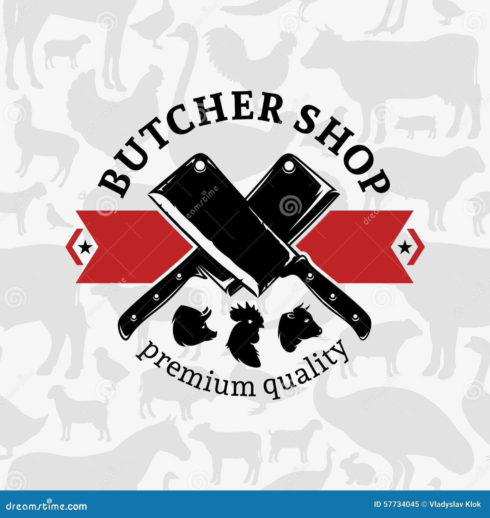 Metzger Shop Label Template Vektor Abbildung - Illustration von frisch ...