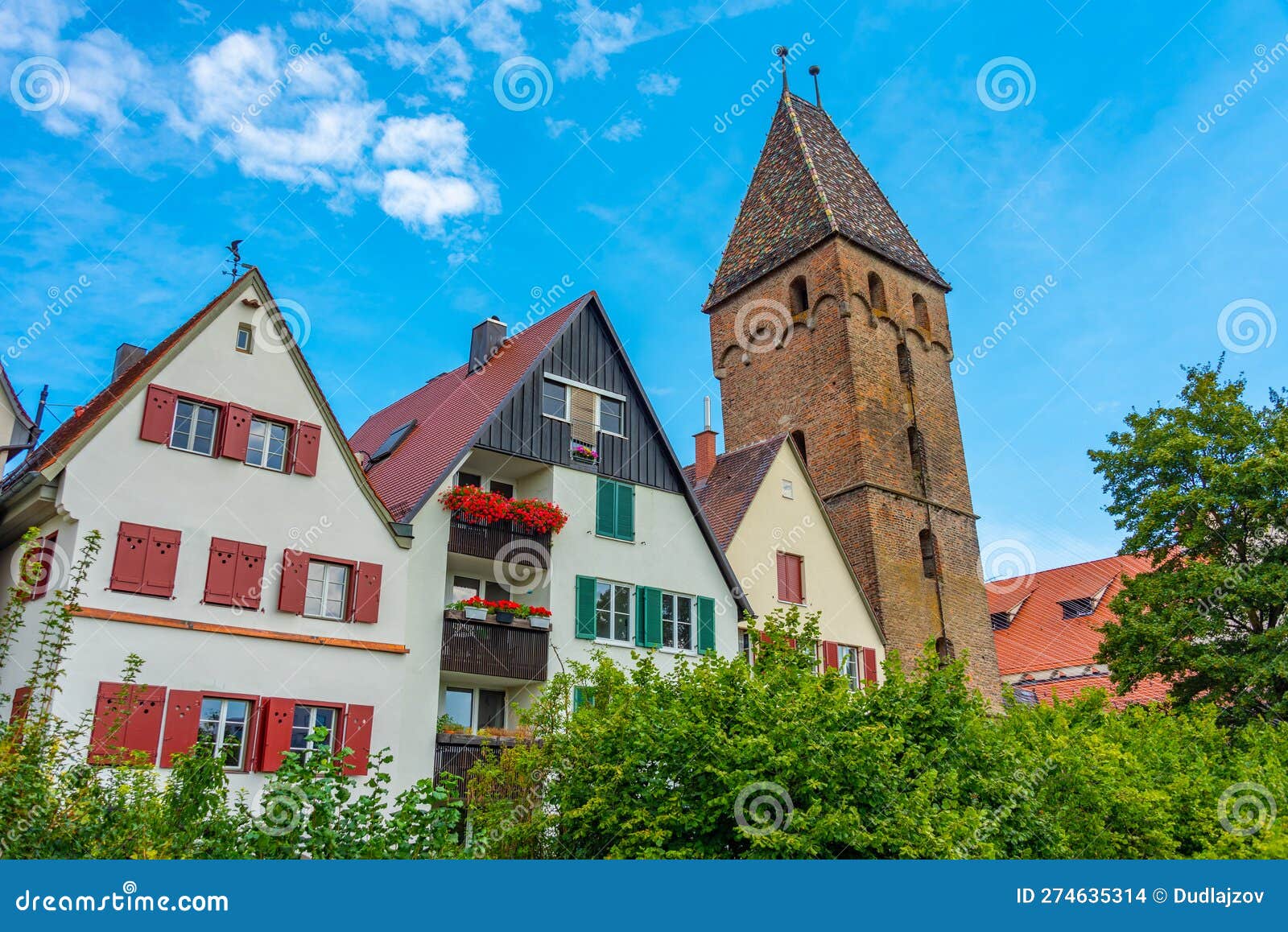 Metzgerturm Tower in German Town Ulm Stock Photo - Image of center ...