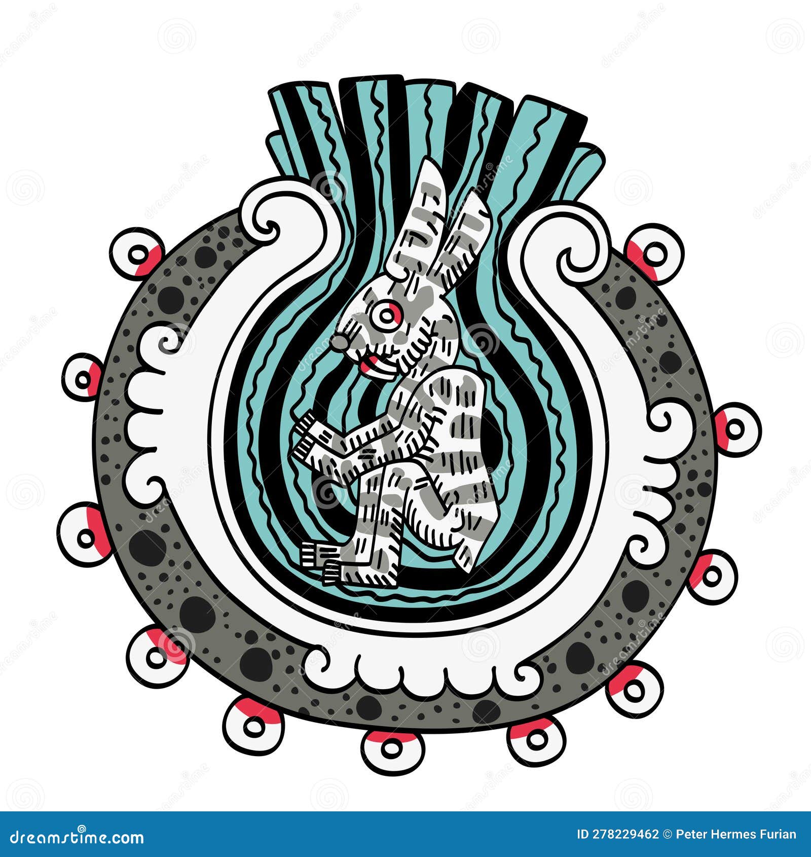 Metztli, Aztec Goddess of the Moon, Night and Farmers Stock Vector ...