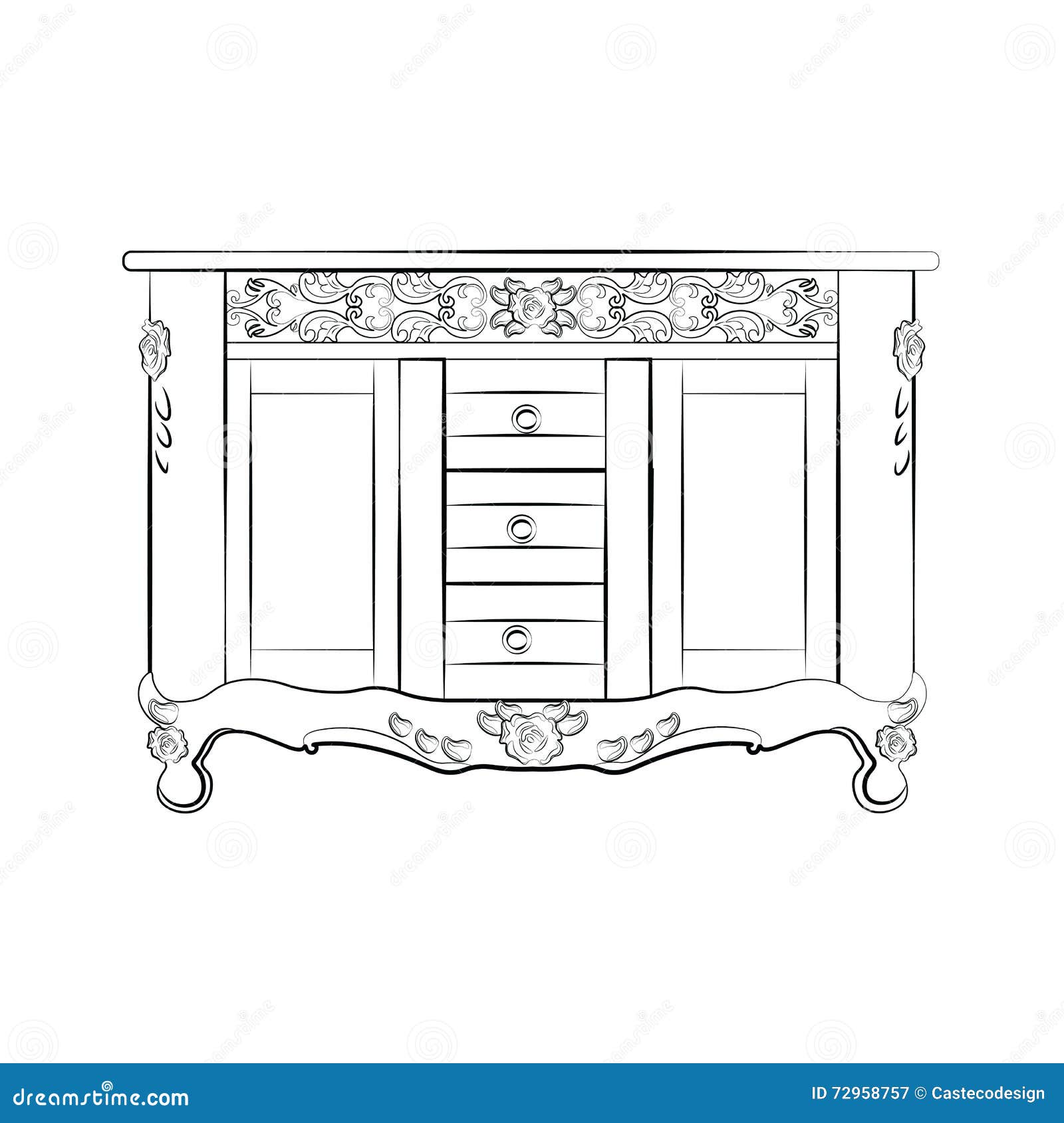 Meubles Classiques De Buffet Illustration de Vecteur - Illustration du ...