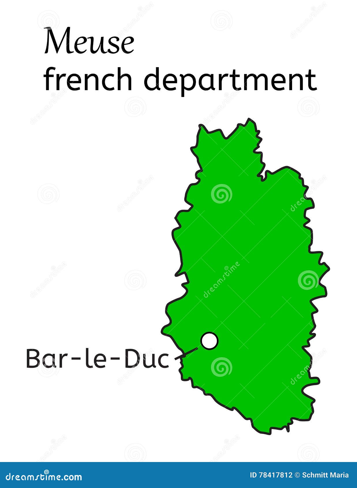 Meuse Department France, French Republic, Grand Est Region Map Vector ...