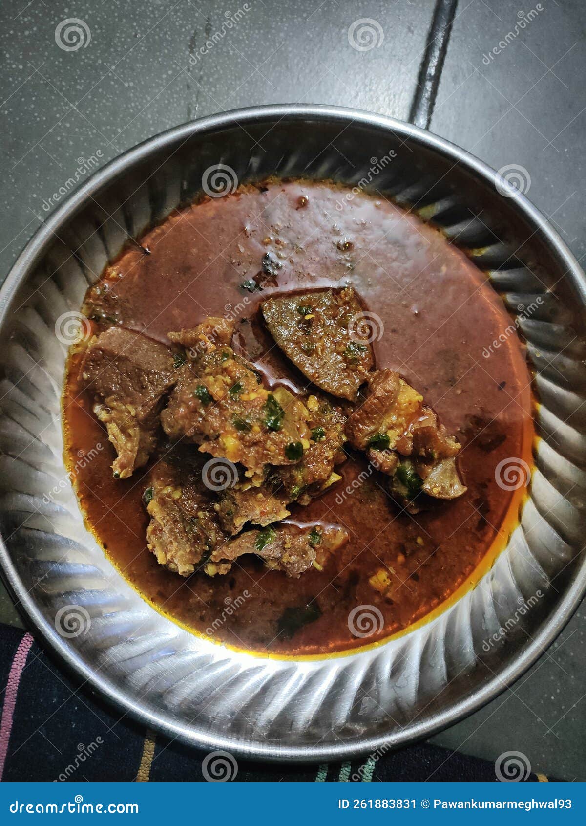 Mewari Mutton Curry Looking Delicious in Thali Stock Image - Image of ...