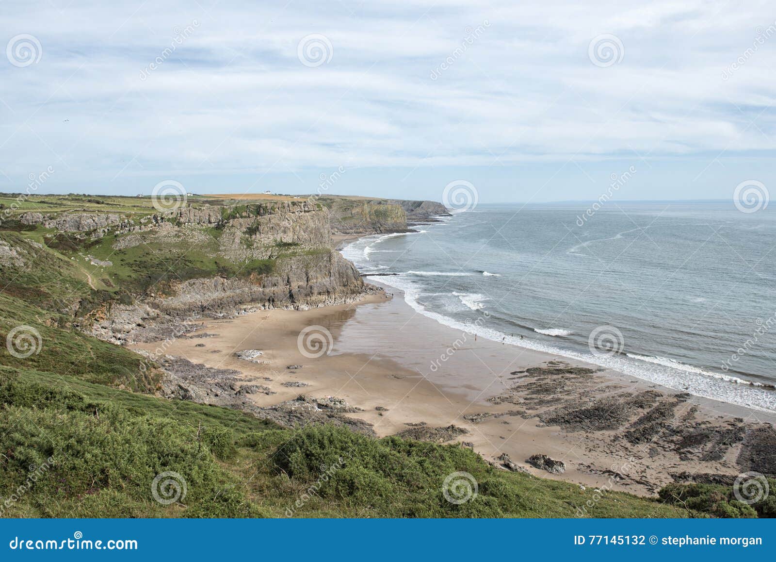 Mewslade Bay The Gower Peninsula South Coast Near Swansea South Wales ...