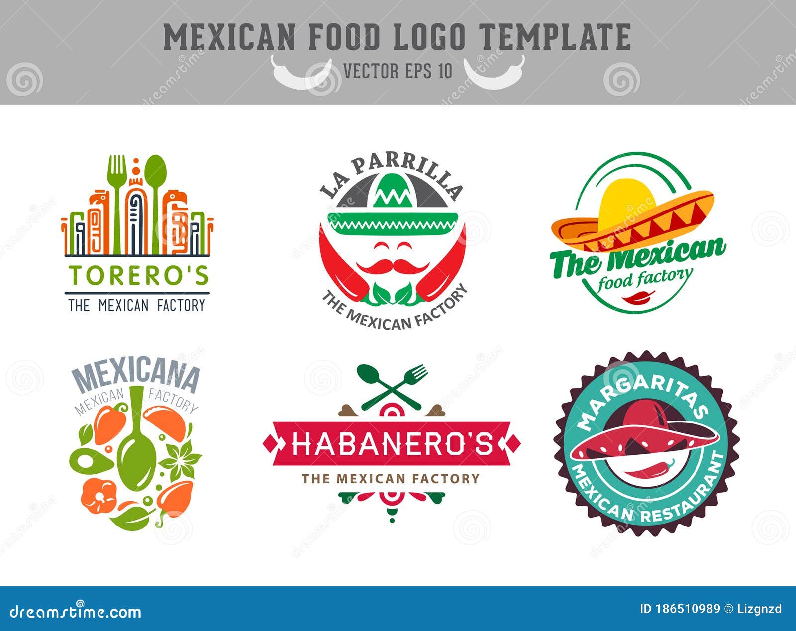 Mexican food logo. stock vector. Illustration of isolated - 186510989