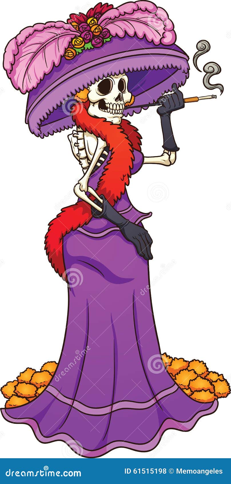 Mexicaanse Catrina vector illustratie. Illustration of beeldverhaal ...