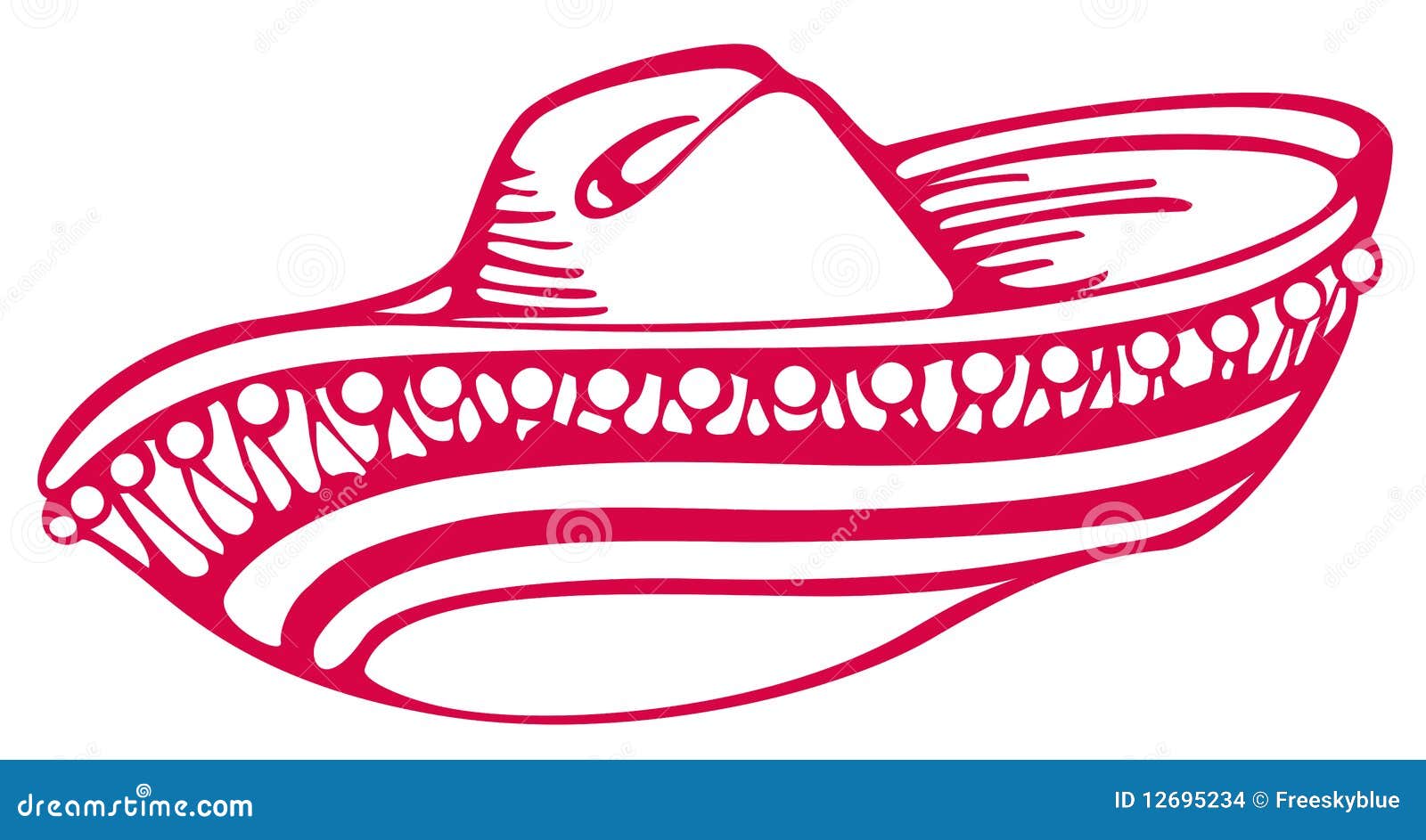 Mexicaanse hoed stock illustratie. Illustration of rand - 12695234