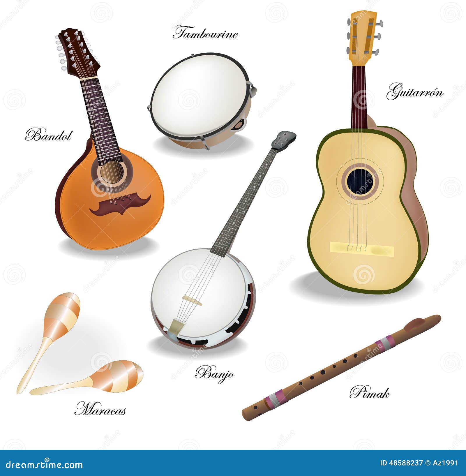 Mexicaanse Instrumenten stock illustratie. Illustration of landelijk ...