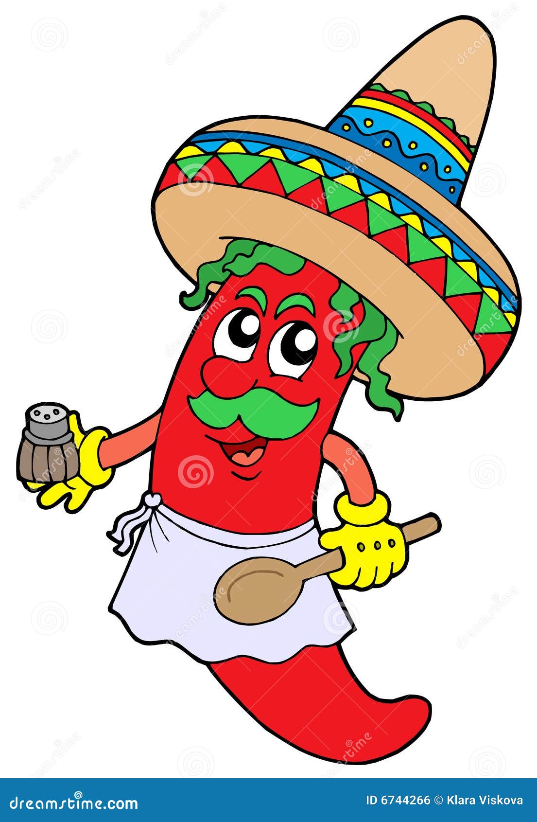 Mexicaanse Spaanse Peperschef-kok Vector Illustratie - Illustration of ...