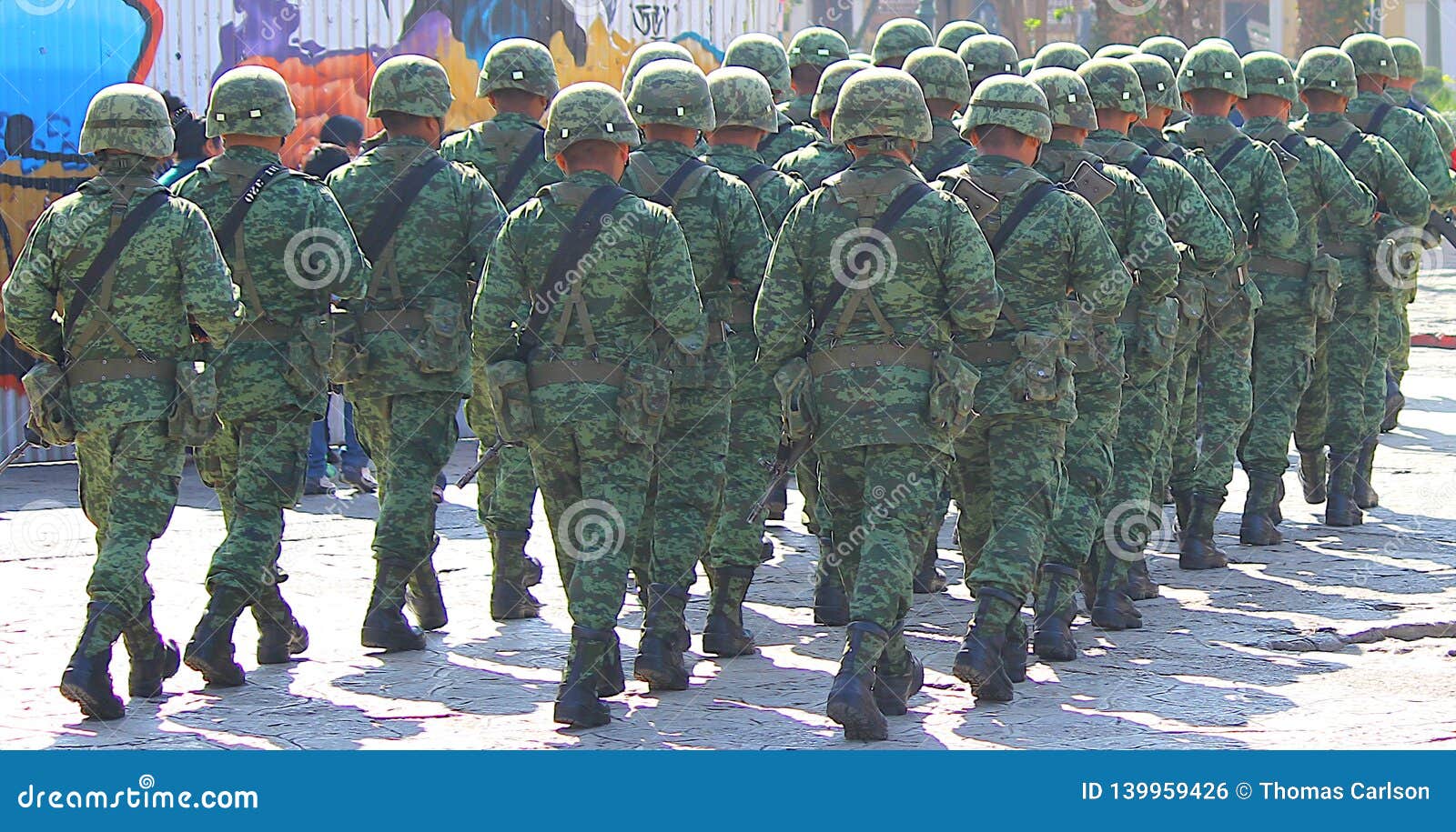 Mexican Army Soldiers Marching in San Cristobal De La Casas Editorial ...