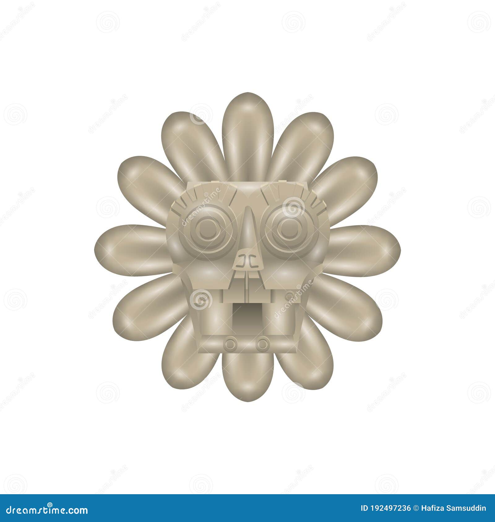 Aztec Mask Vector Icons. Cartoon Traditional Religious Maya Ancient ...