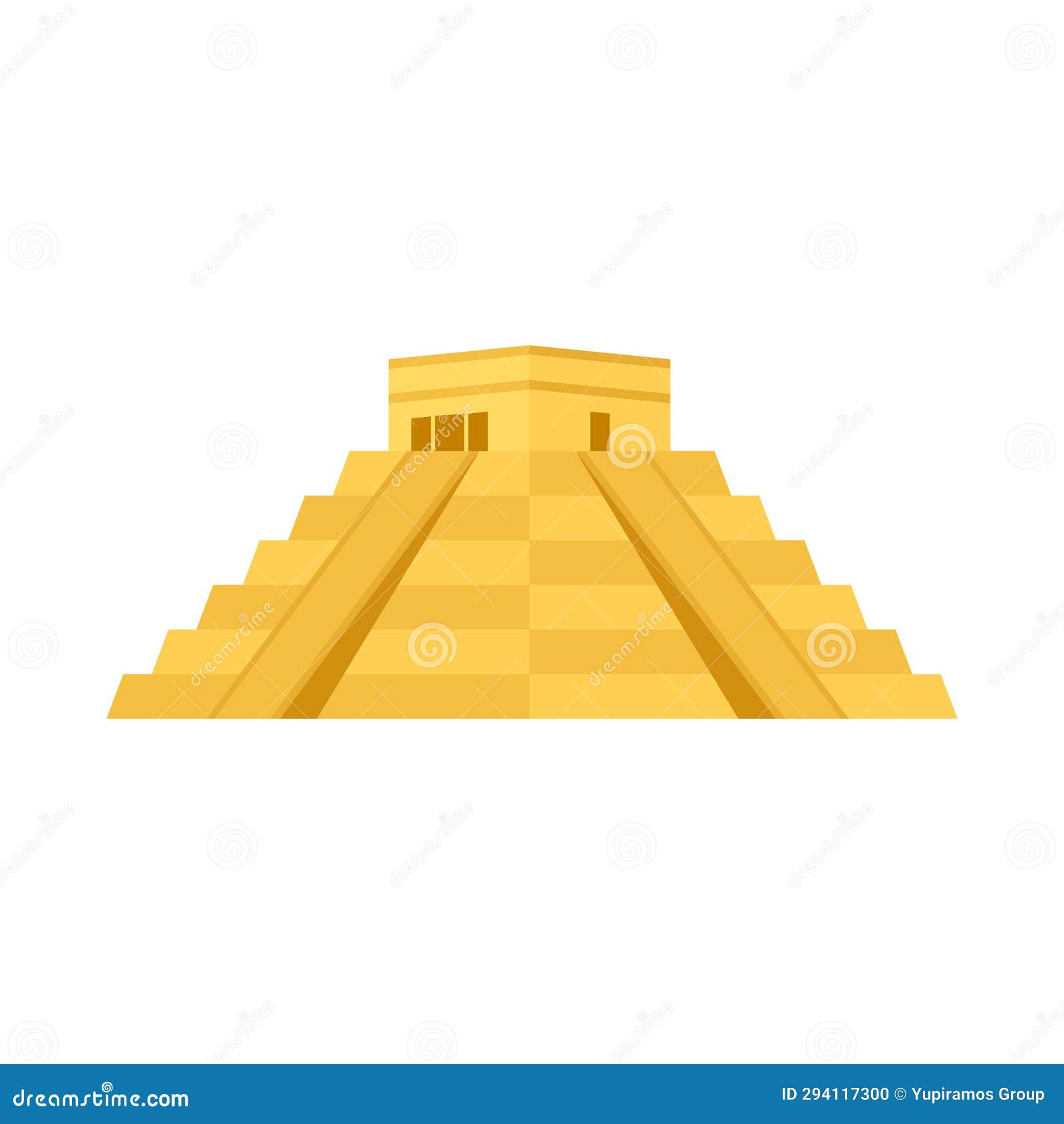 Mexican aztec pyramid stock illustration. Illustration of ruin - 294117300