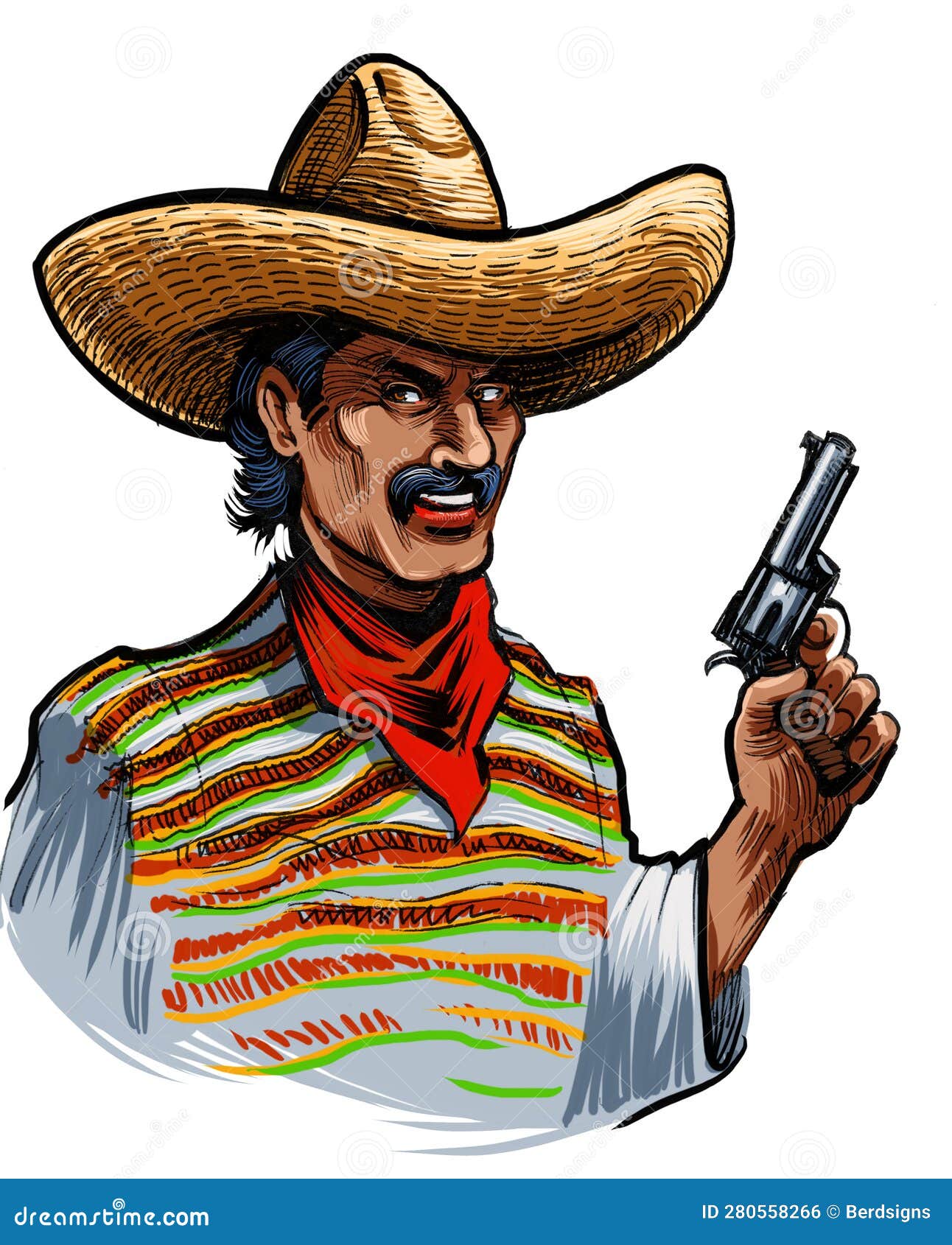 Mexican Bandit Emblem With Skull In Sombrero Vector Illustration ... Mexican Bandit Emblem With Skull In Sombrero Vector Illustration ...