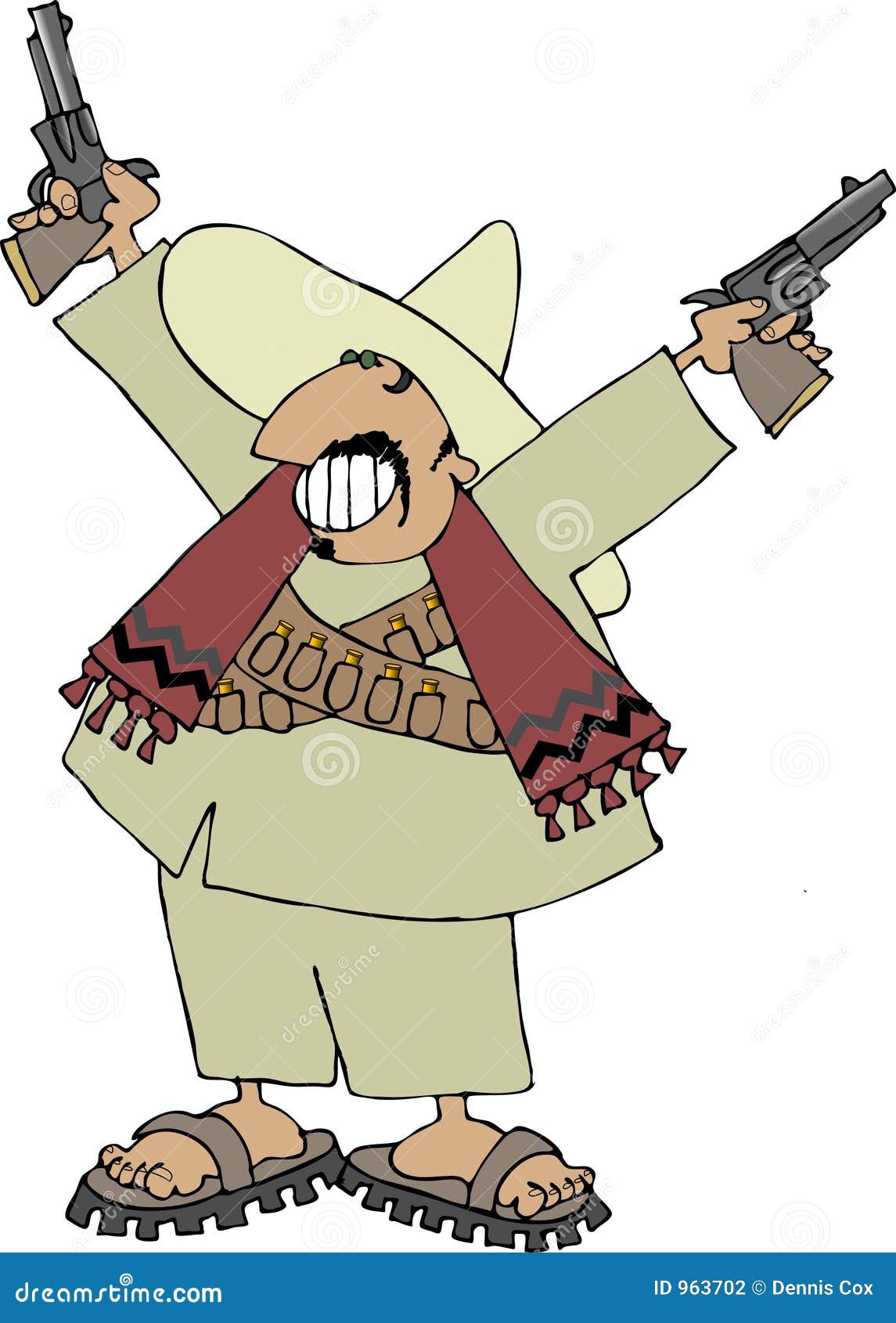 Mexican bandito stock illustration. Illustration of bullet - 963702