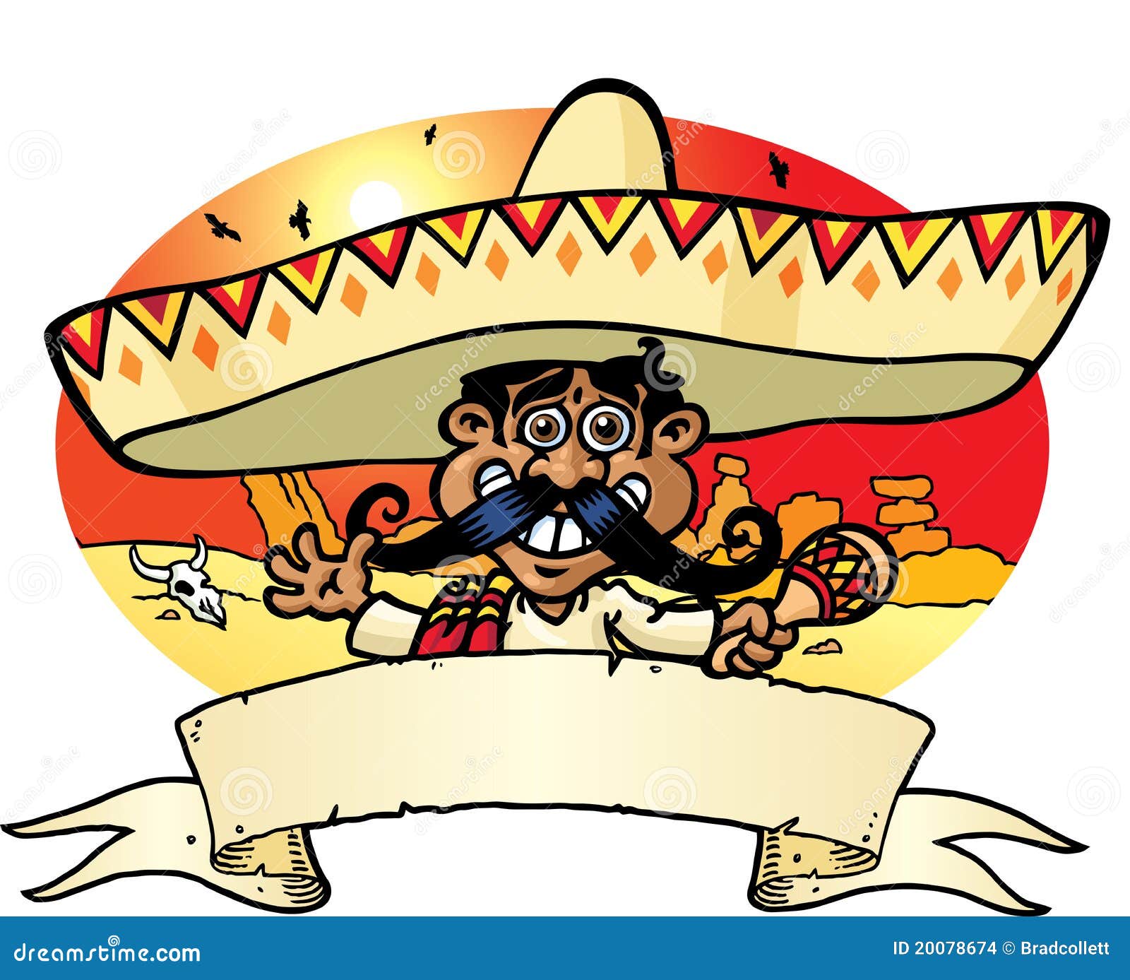 Mexican Banner stock vector. Illustration of dance, sandals - 20078674