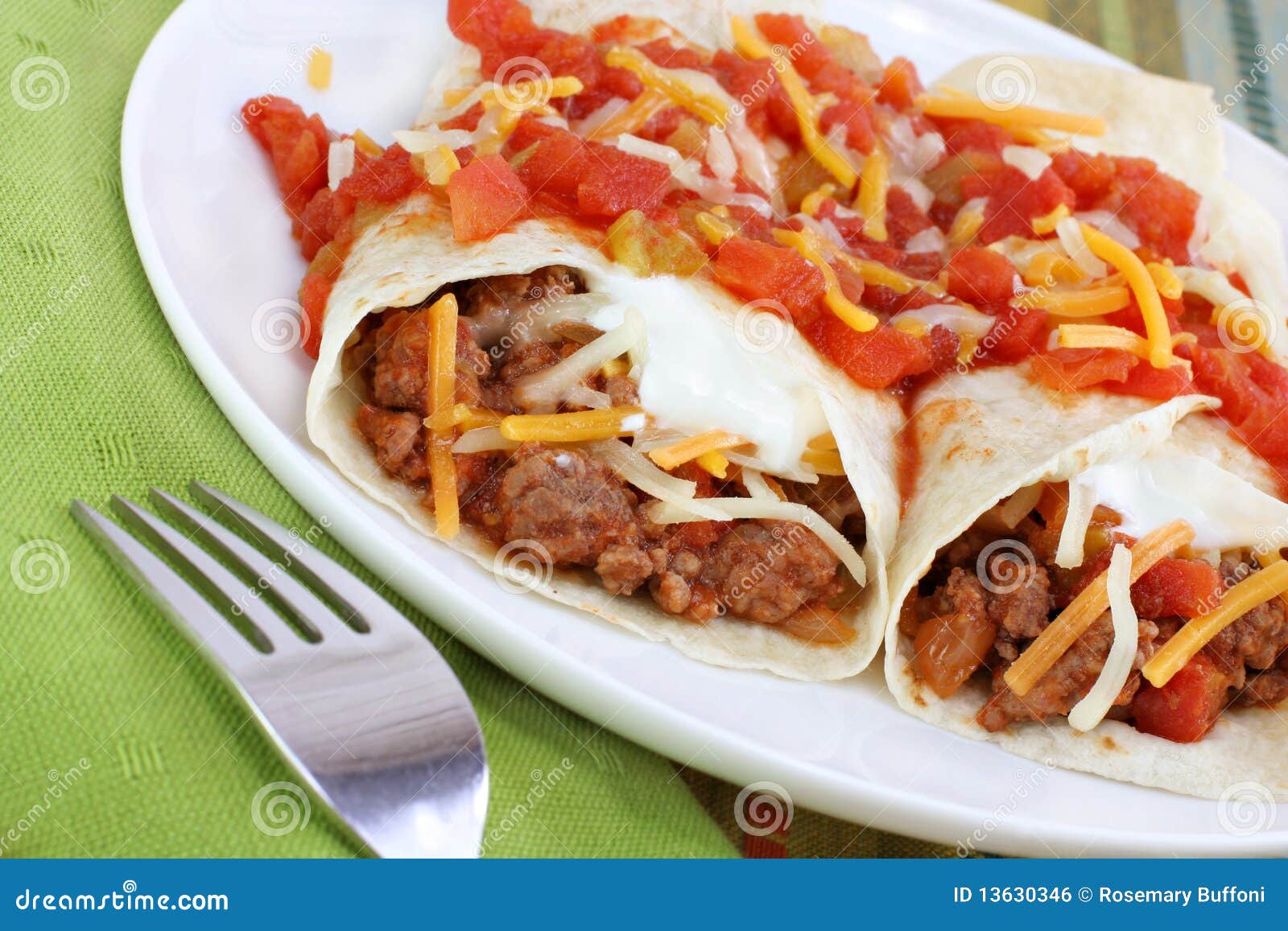 Mexican Beef Burritos stock photo. Image of sour, mexican - 13630346
