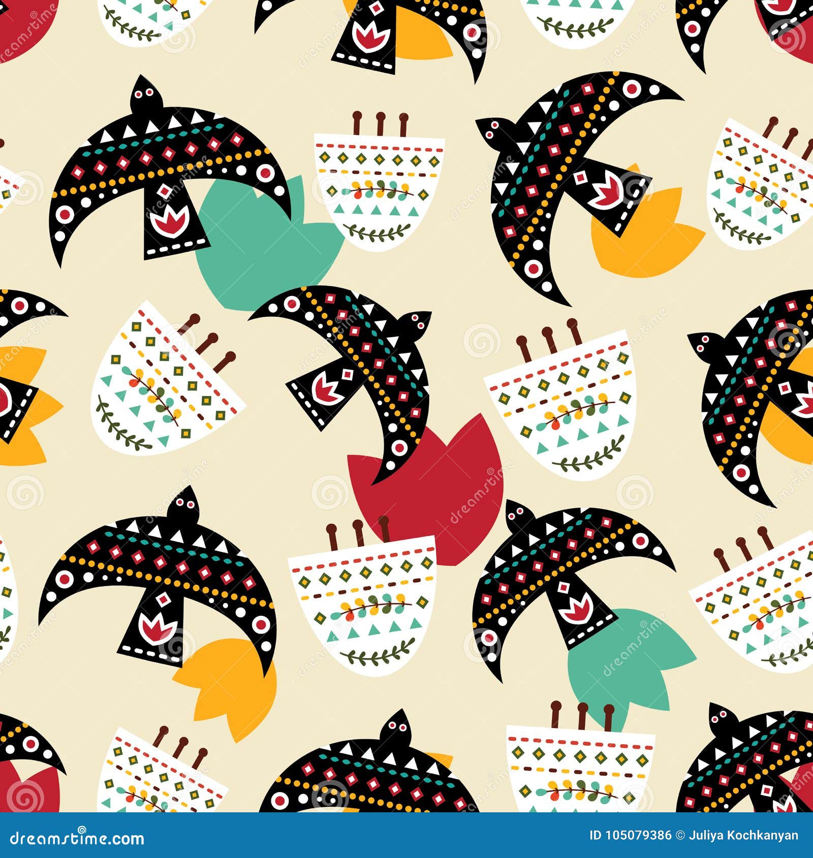 Mexican bright pattern stock vector. Illustration of ethnic - 105079386