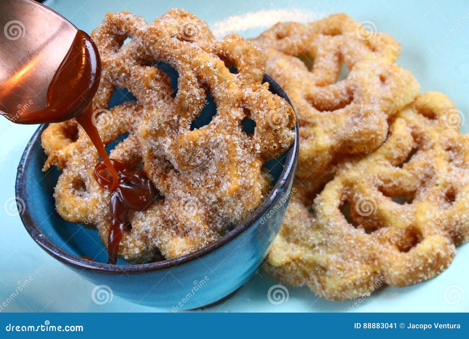 Mexican Bunuelos stock image. Image of bunuelos, blue - 88883041