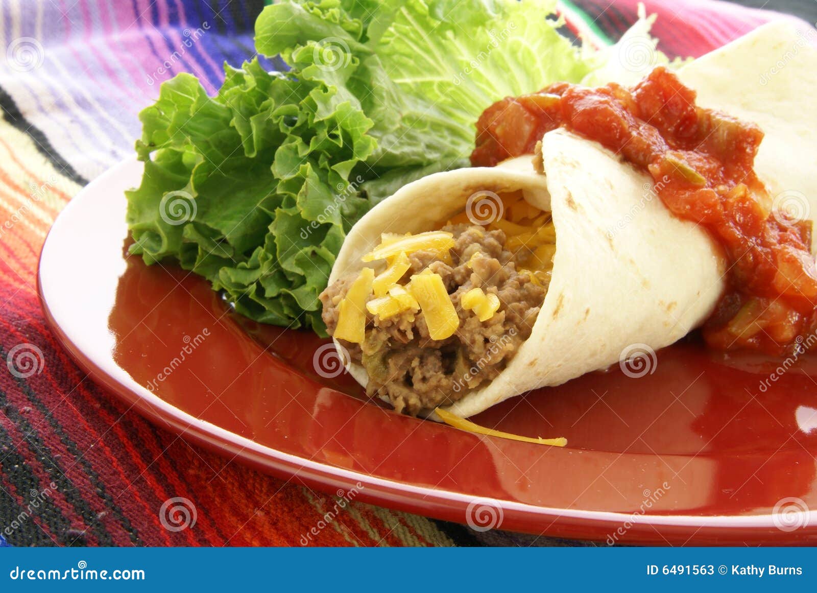 Mexican Burrito stock image. Image of sandwich, leaf, meal - 6491563