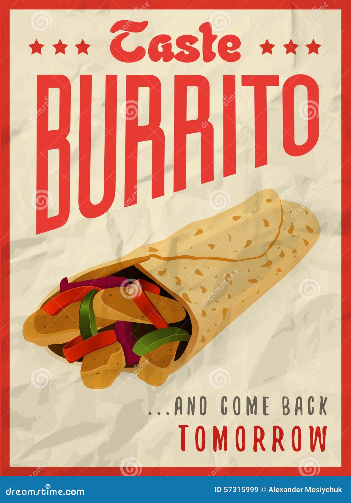 Mexican Burrito Poster Design Concept Stock Vector - Illustration of ...