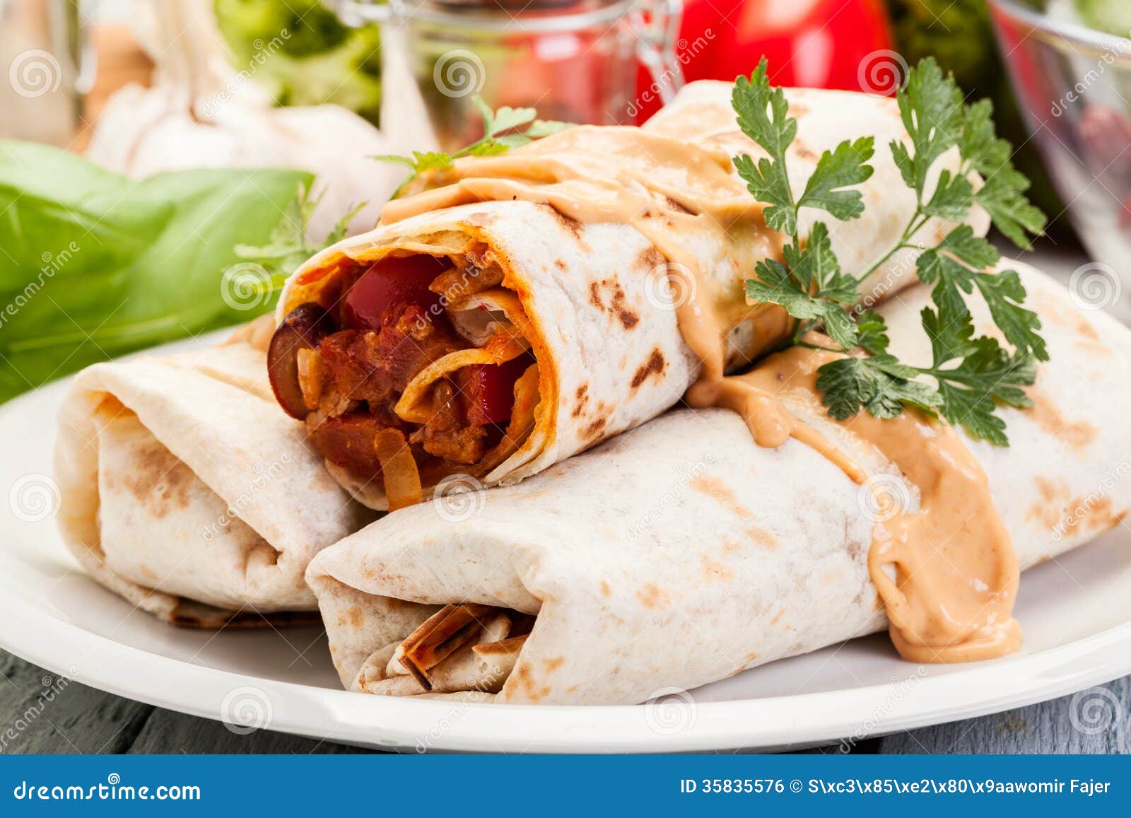 Mexican burritos stock photo. Image of ingredient, lunch - 35835576