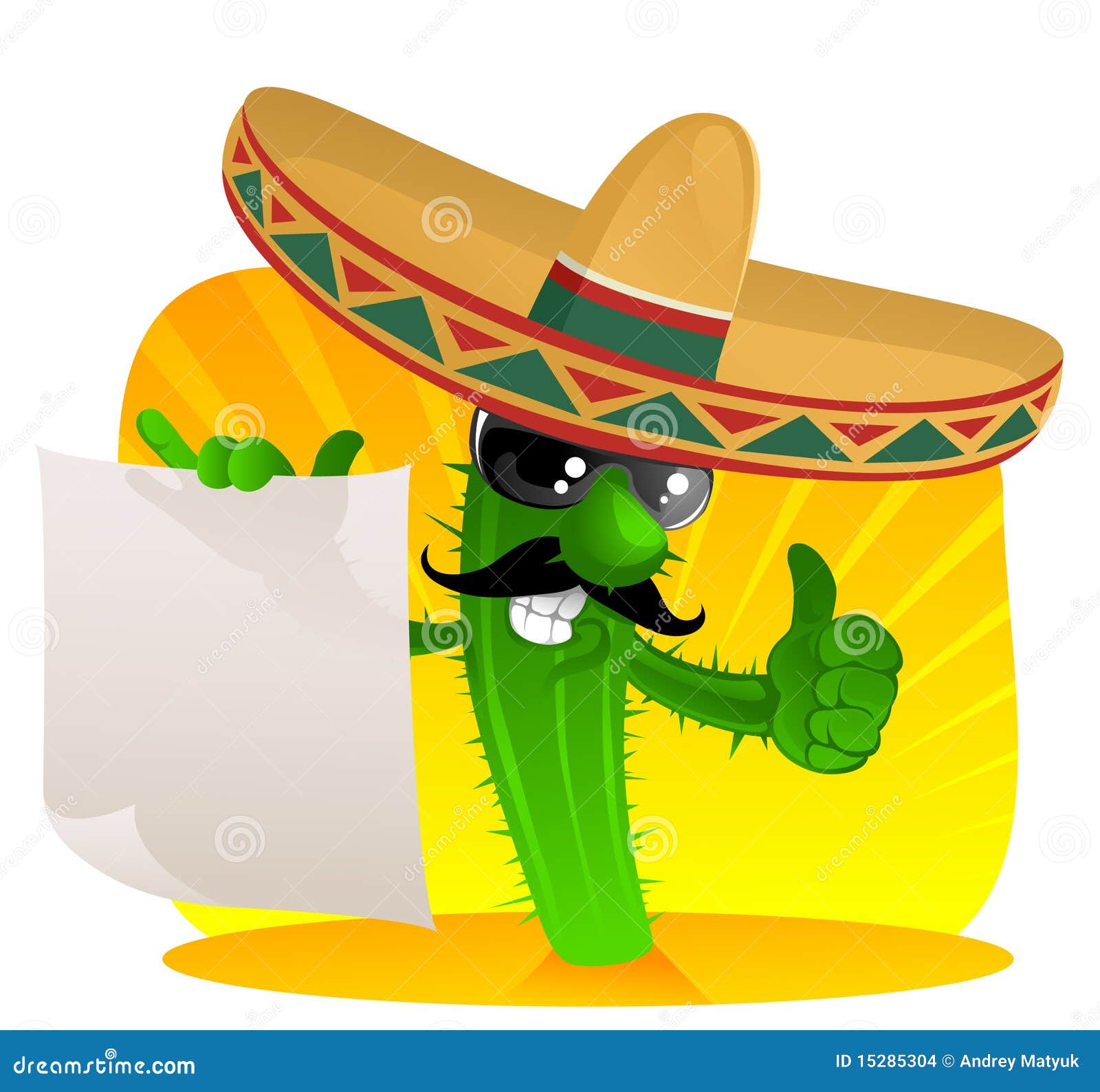 Mexican cactus with scroll stock vector. Illustration of smile - 15285304