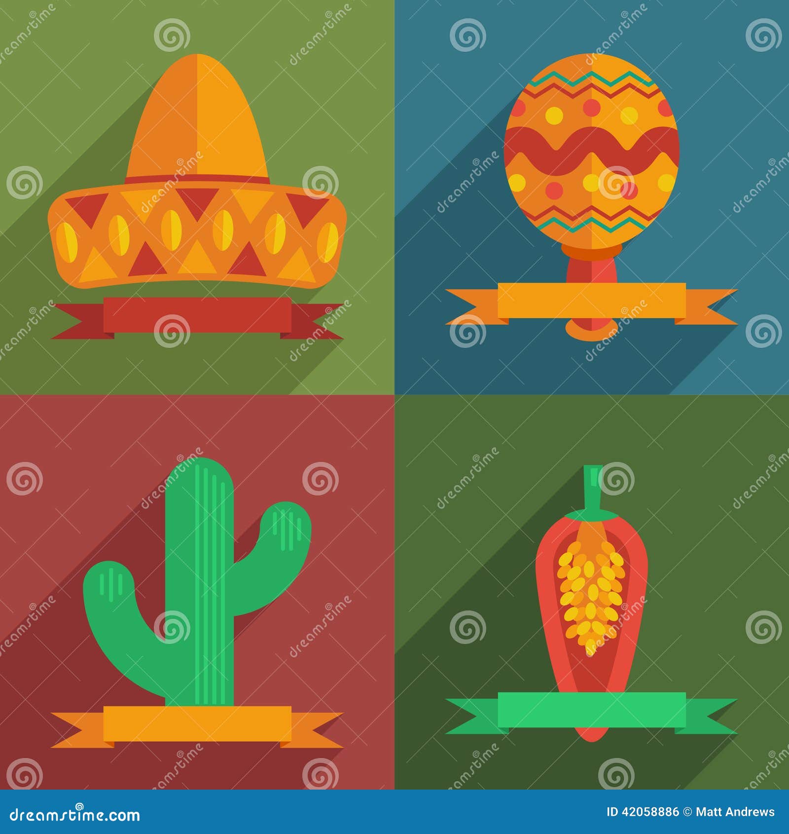 Mexican cards stock vector. Illustration of chilli, greeting - 42058886